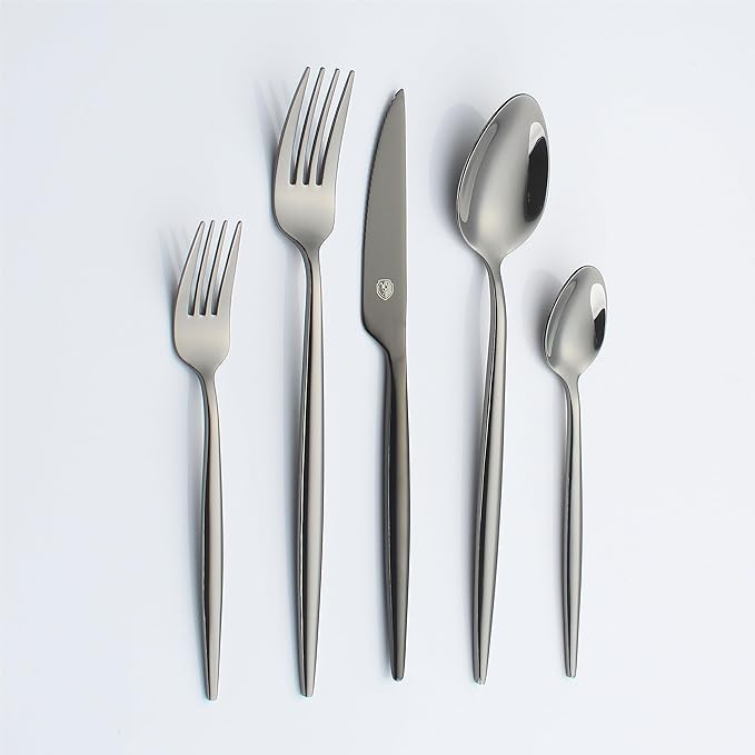 Amazon.com | CHAAMFORGE 20 Piece Luxury Silverware Set for 4 Black ...