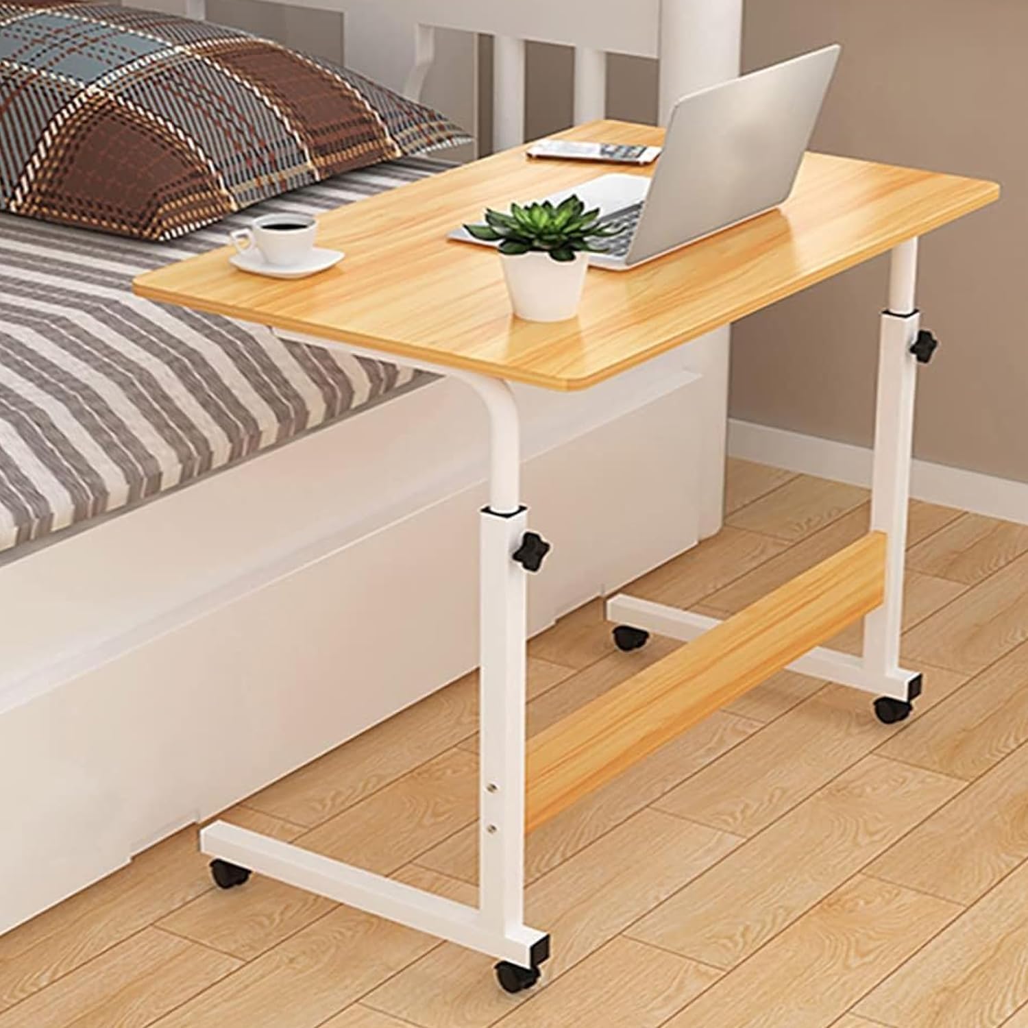 sanjianke-fs Height Adjustable Mobile Table Workstation Laptop Overbed ...