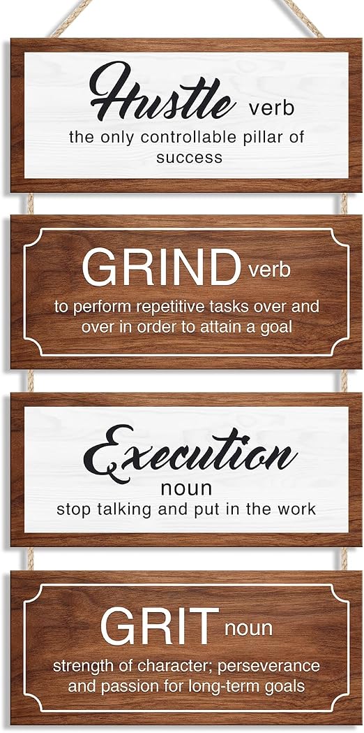 Amazon.com: HLNIUC Grind Hustle Execution Wall Art, Motivational Wall ...