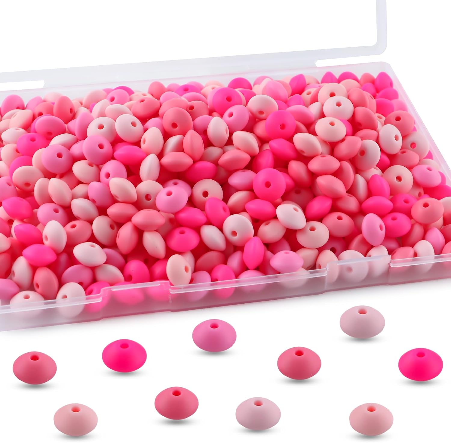 Amazon.com: Lovyomi 280pcs 12mm Silicone Lentil Beads for Keychain ...