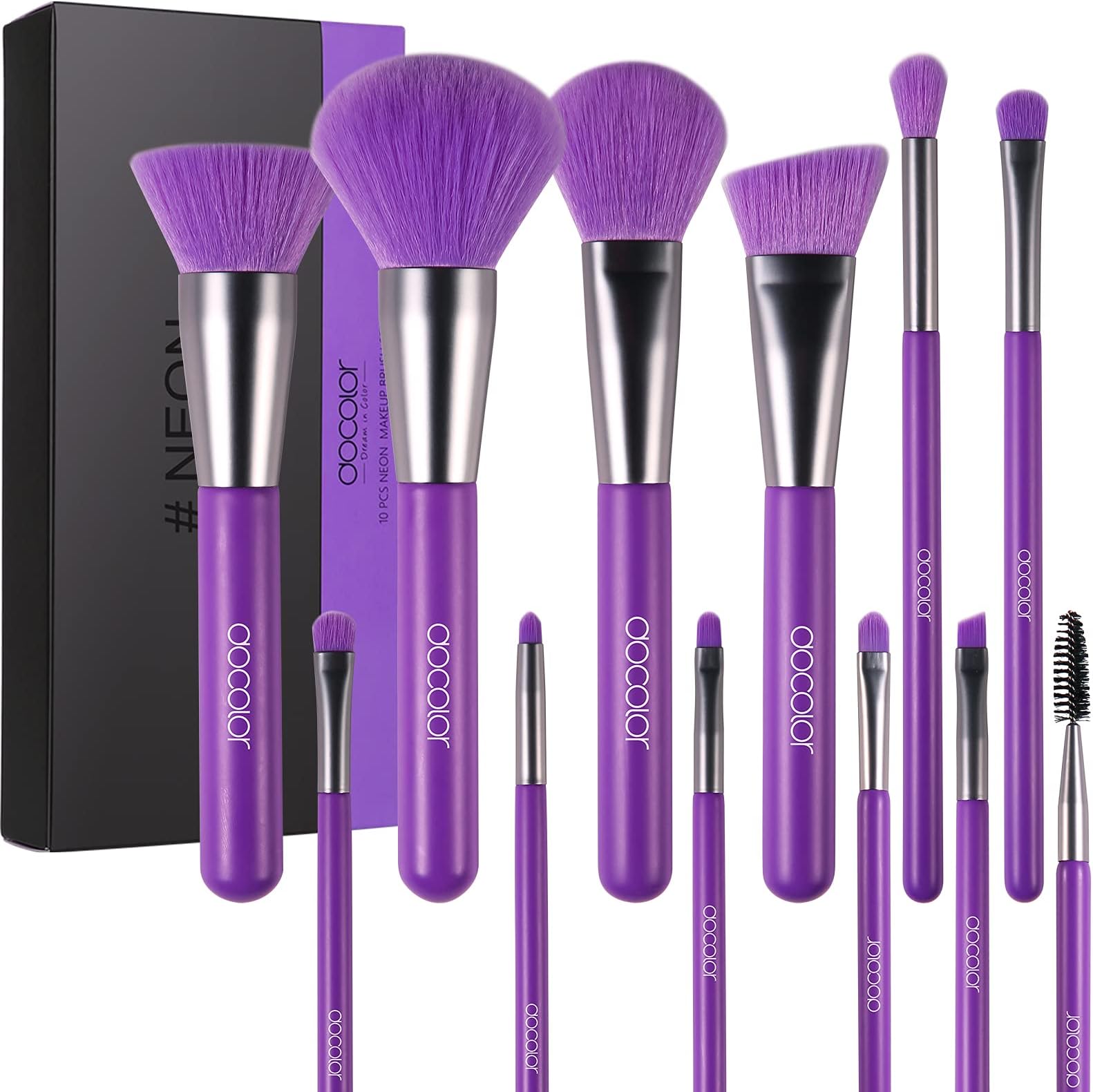 Amazon.com: Docolor Makeup Brushes 10Pcs Makeup Brush Set Premium ...