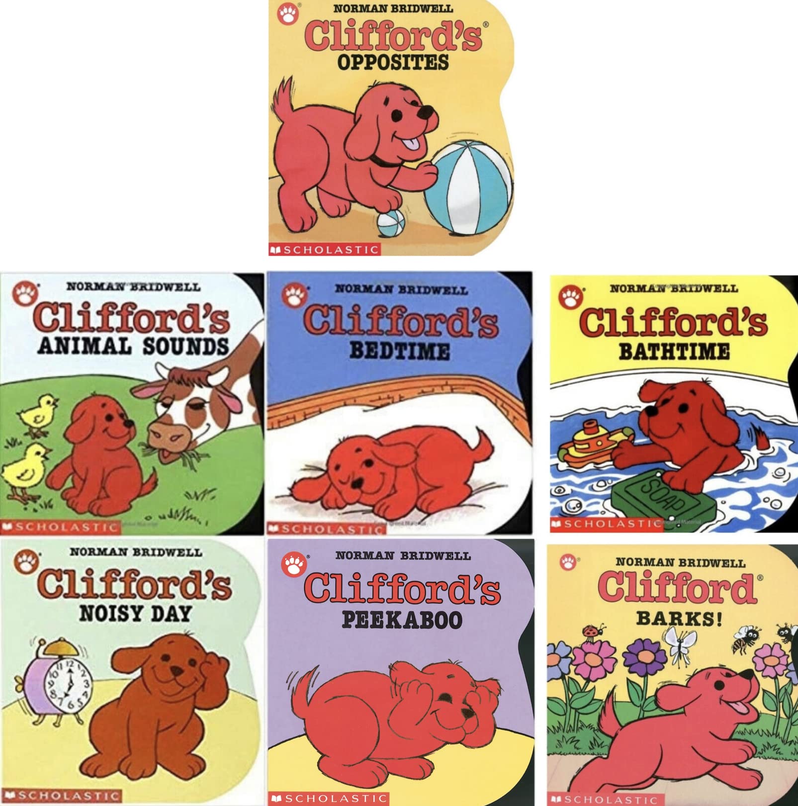Amazon.com: Clifford the Small Red Puppy Board Book Set of 7: Clifford ...