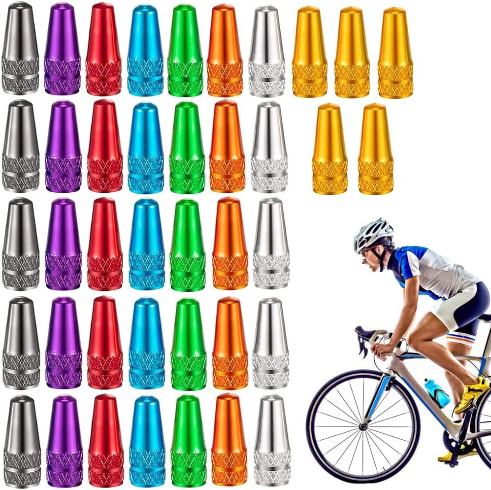 LIOOBO 20Pcs Cycling Presta Valve Cap Aluminum Alloy Bike Tire Valve ...