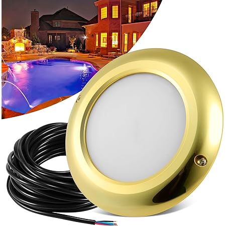 Amazon.com: HUSUKU PL3-6 6Inch RGB LED Pool Light - 60W 6000LM Gold ...