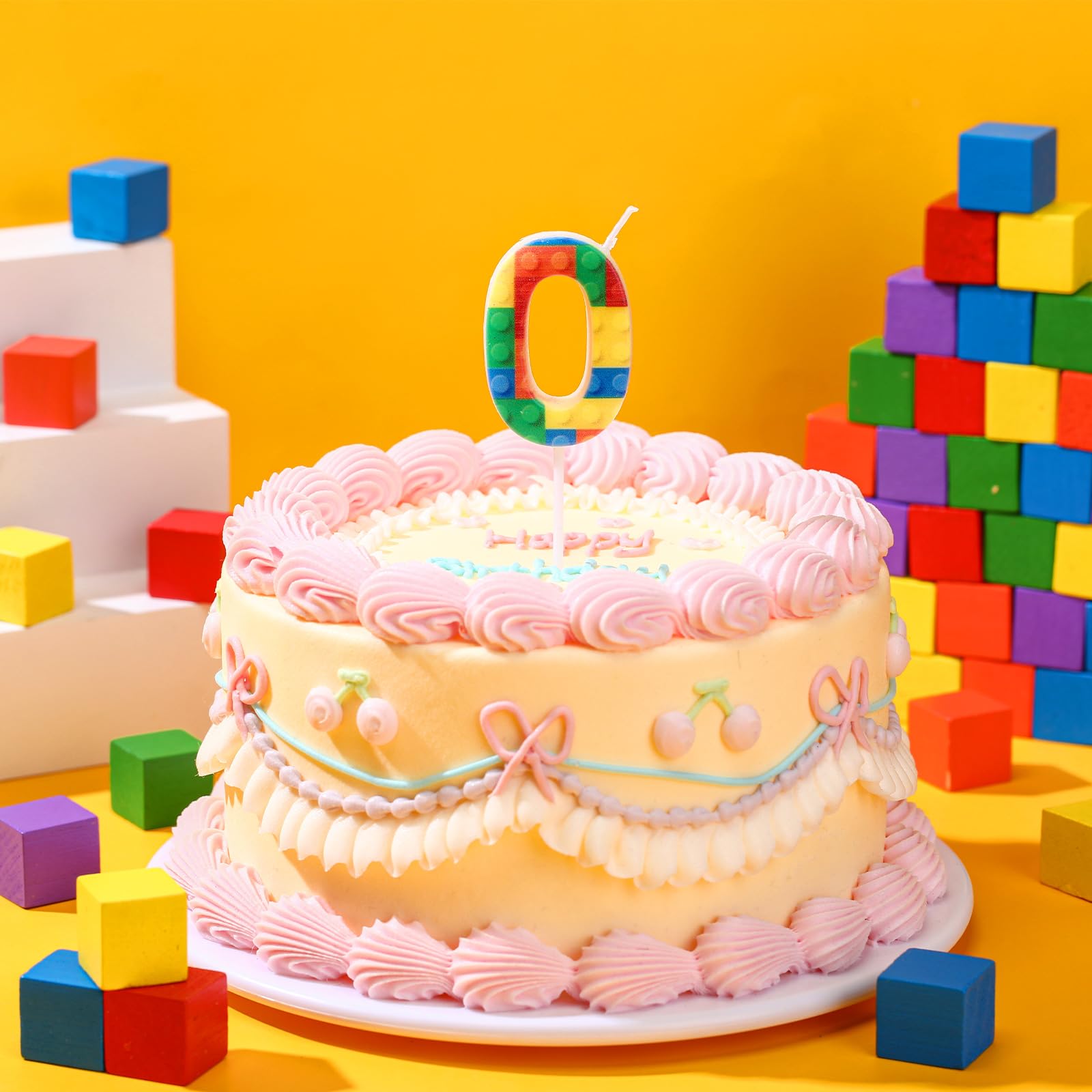 Snapklik.com : Rossesay Building Block Number 0-9 Birthday Cake Candle ...