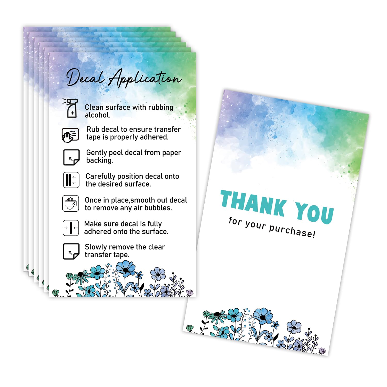 Amazon.com : jepuyaya Decal Application Instructions Card, How to Apply ...