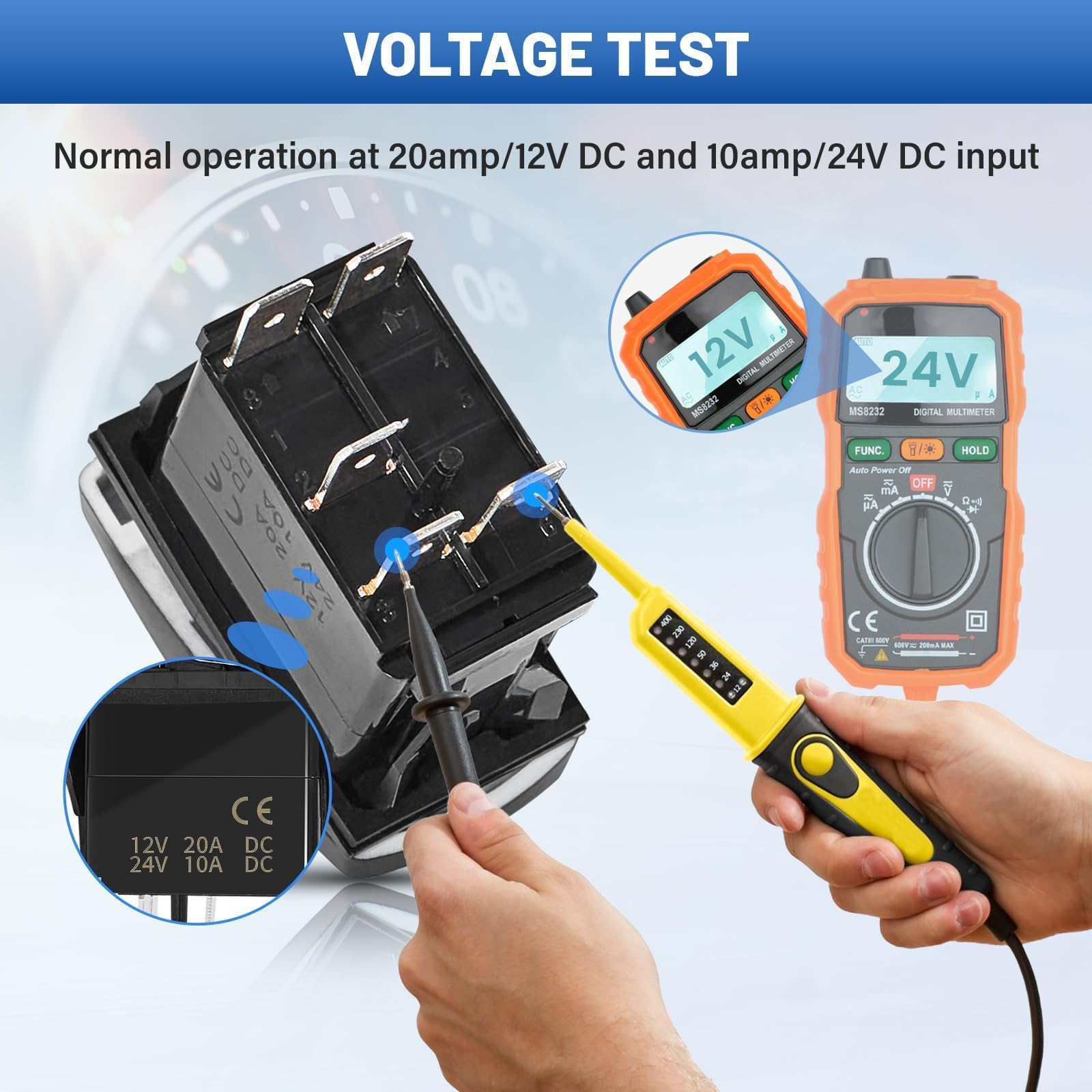 Snapklik.com : Anina 2PCS LED Light Bar Rocker Switch Rear Light ON/Off ...