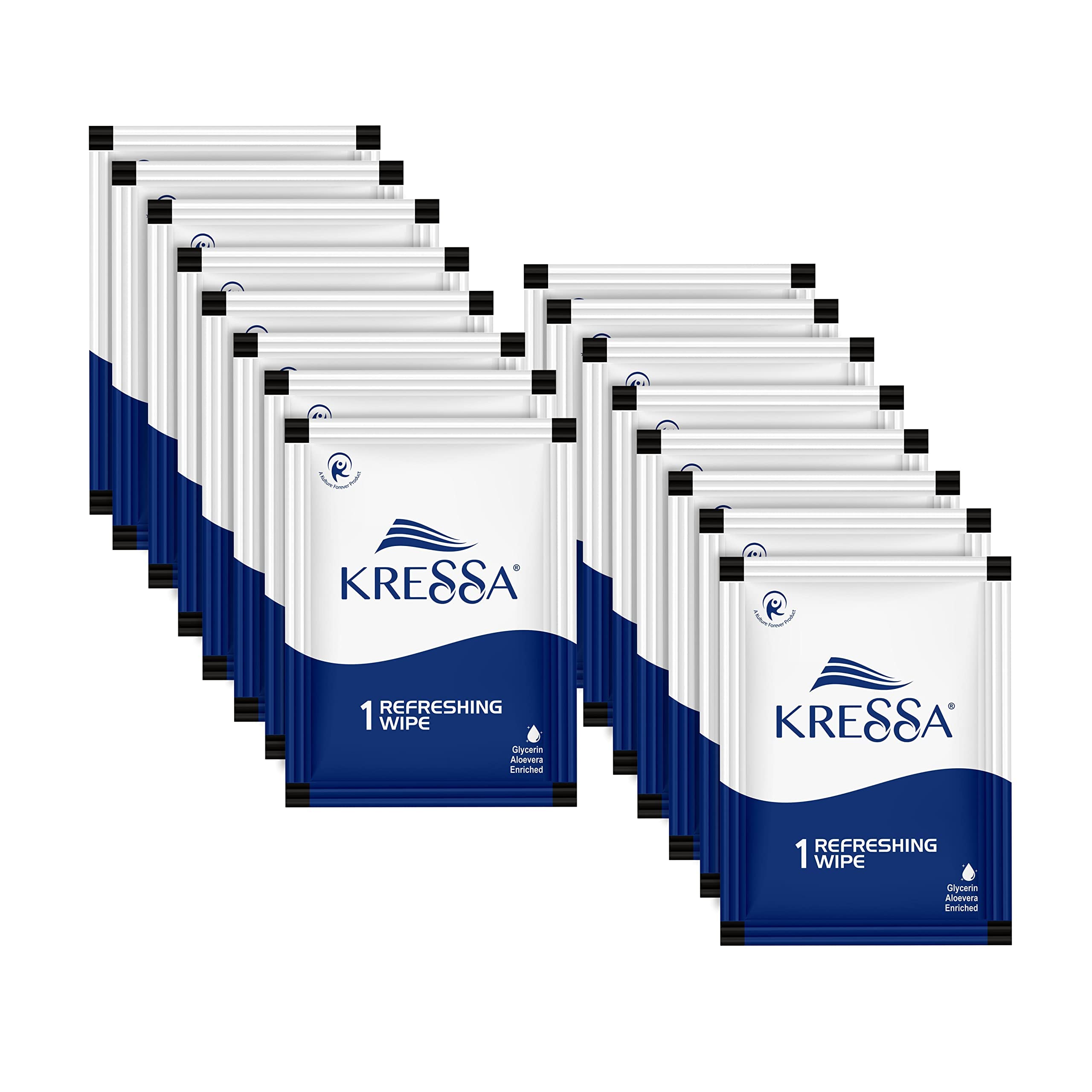 Kressa Refreshing and Cleansing Wet Wipes | PH Balanced | Pack of 100 Single Wipes (100 ...
