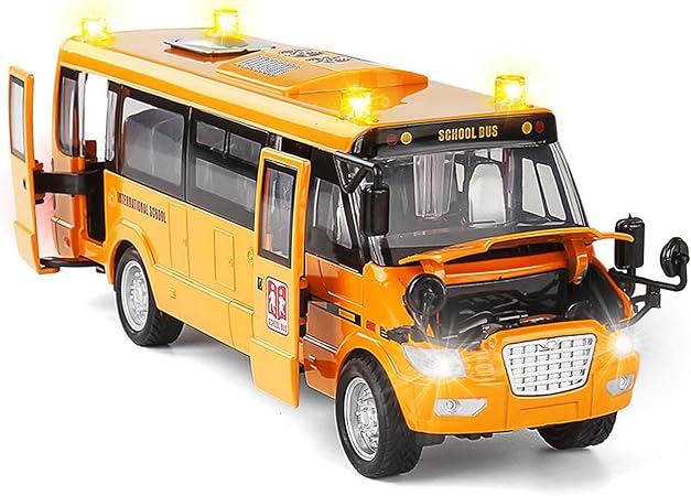 Amazon.com: CORPER TOYS School Bus Toy Die Cast Vehicles Yellow Large ...