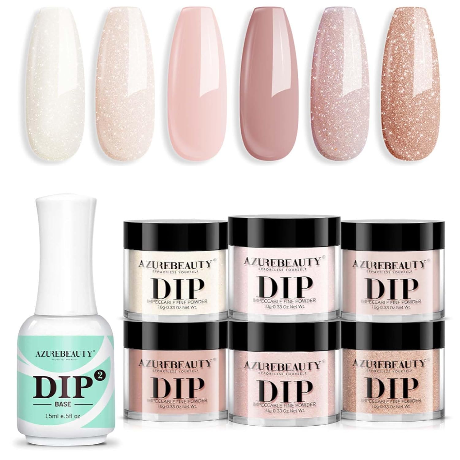 Amazon.com: AZUREBEAUTY Dip Powder Nail Nude Set Dusty/Light Pink ...