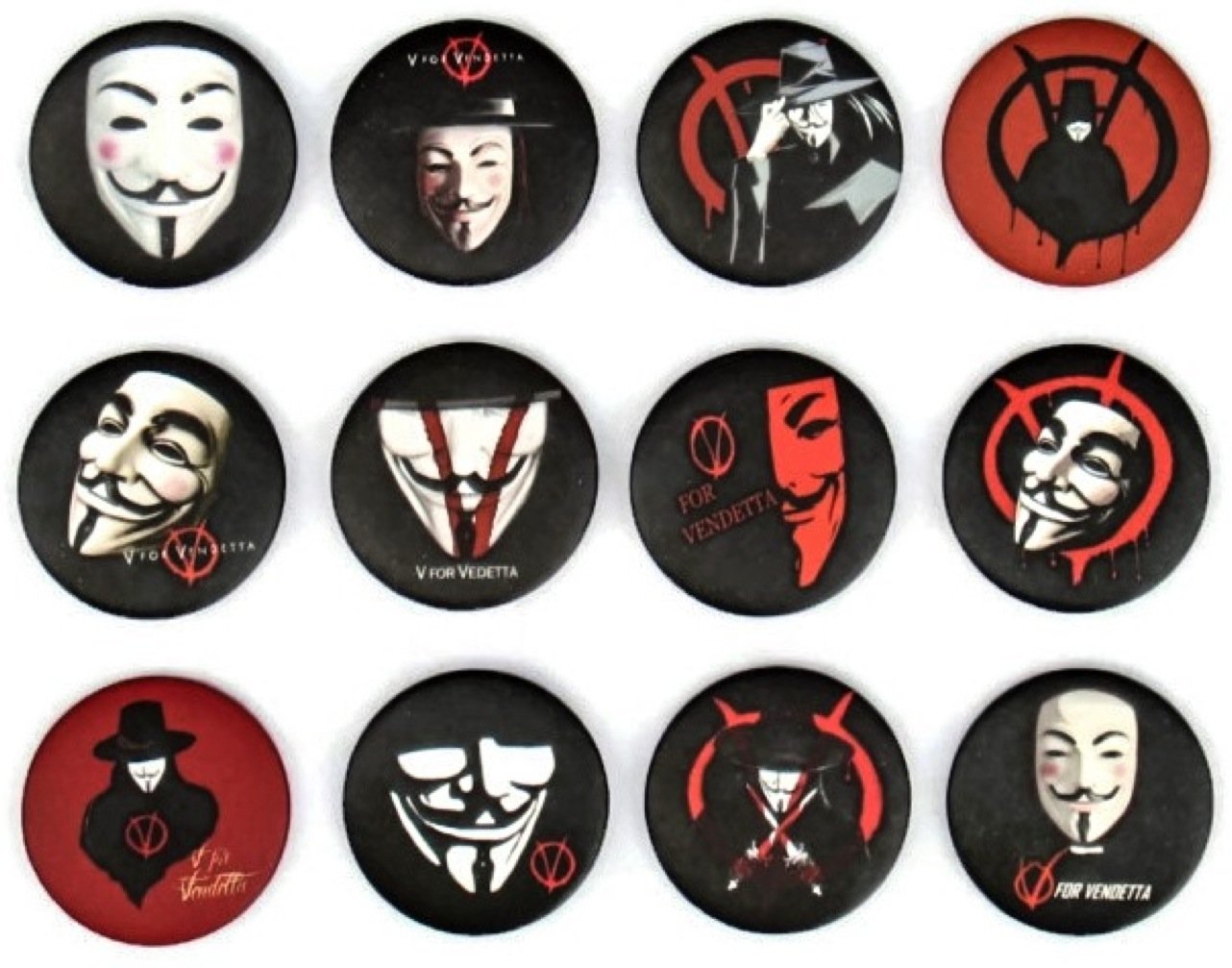 Pin For Vendetta Logo 50PCS V For Vendetta MASK Morale Patch Emblem