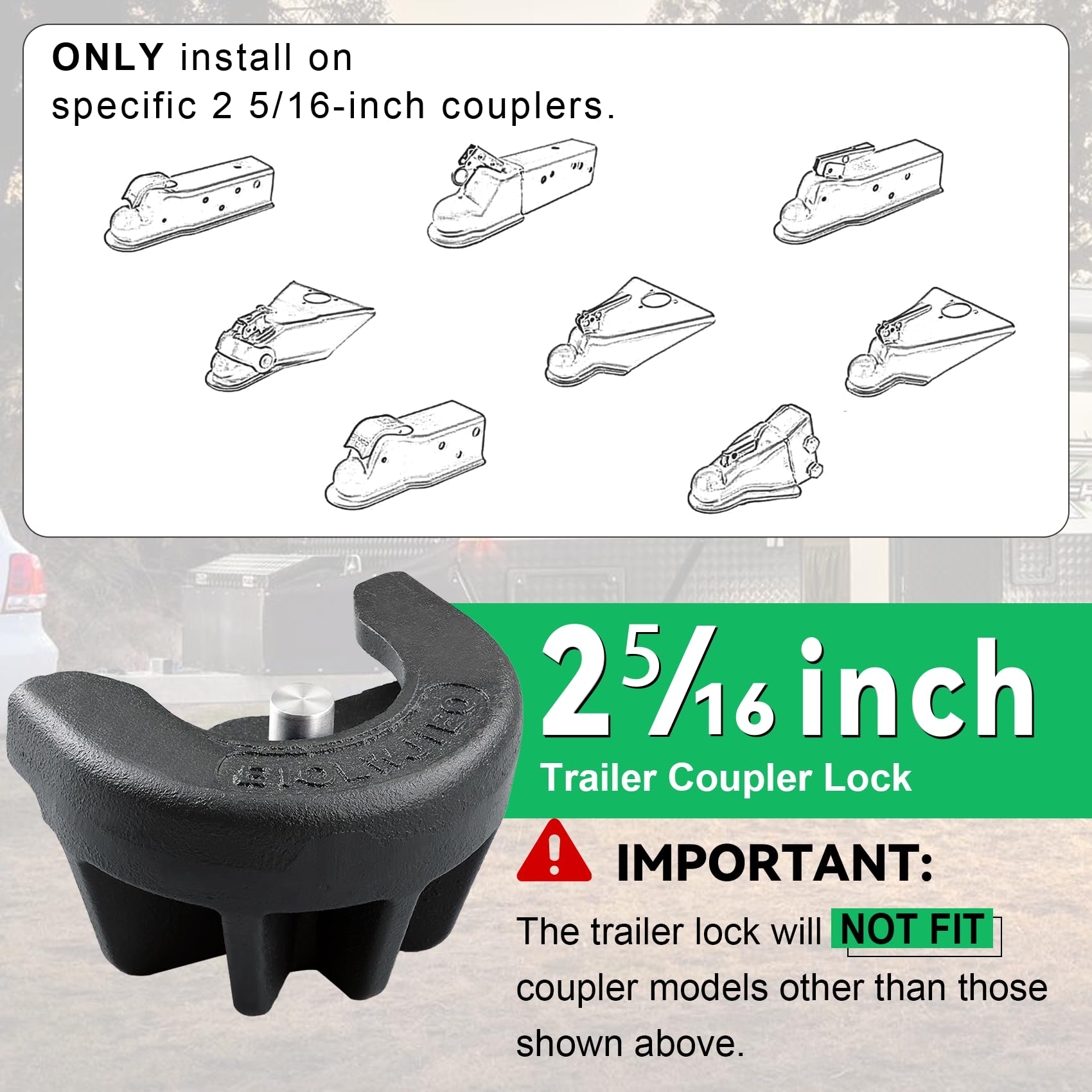 Snapklik.com : Upgraded 2 5/16-inch Trailer Hitch Lock, Heavy-Duty ...