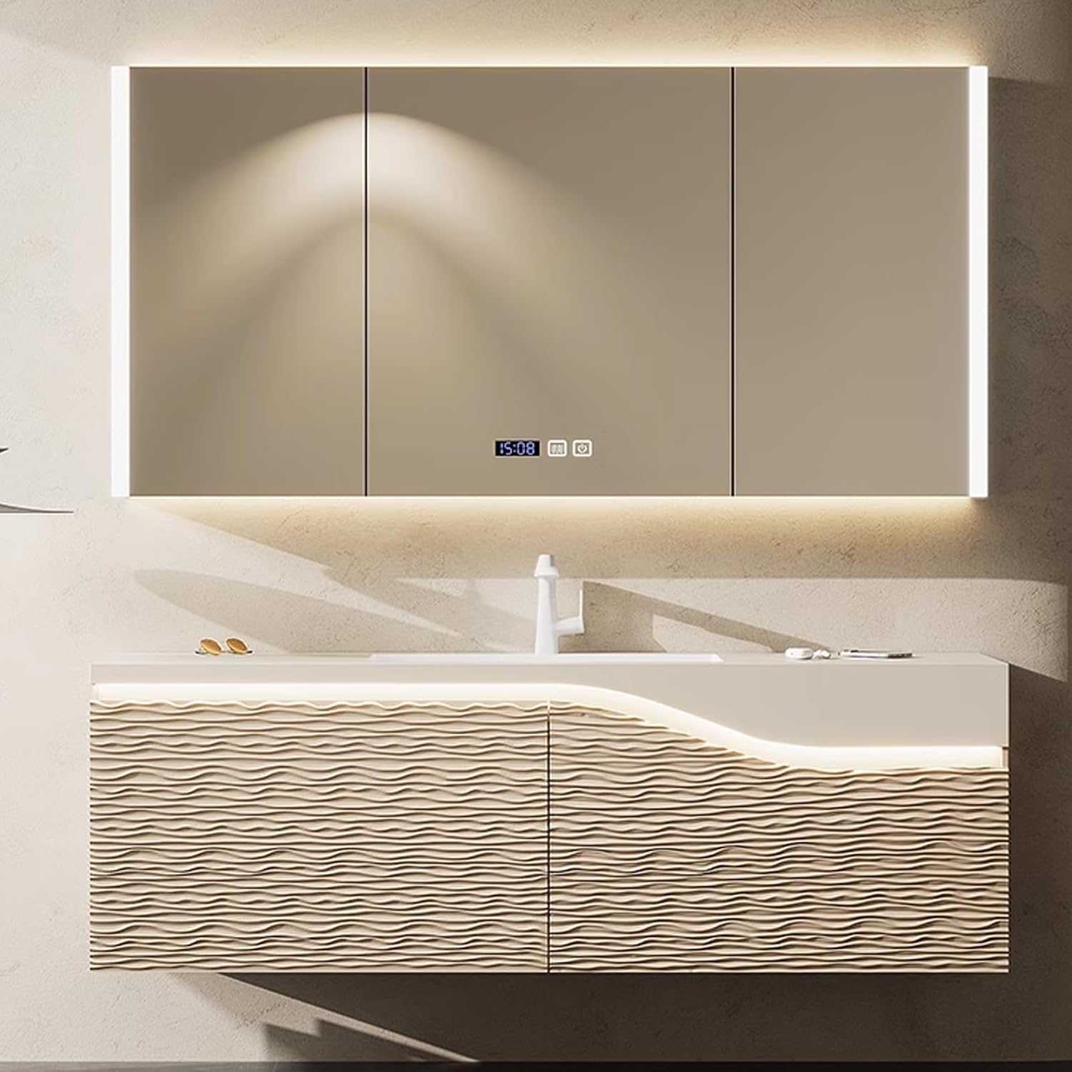 ZGNBSD Bathroom Vanity with Sink - Luxurious Bathroom Vanity with LED ...