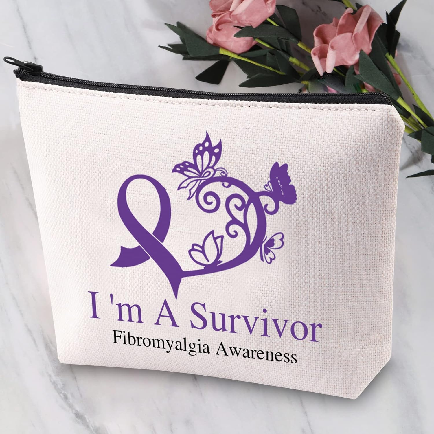 I’m A Survivor Fibromyalgia Awareness Makeup Bag for Women Fibromyalgia ...