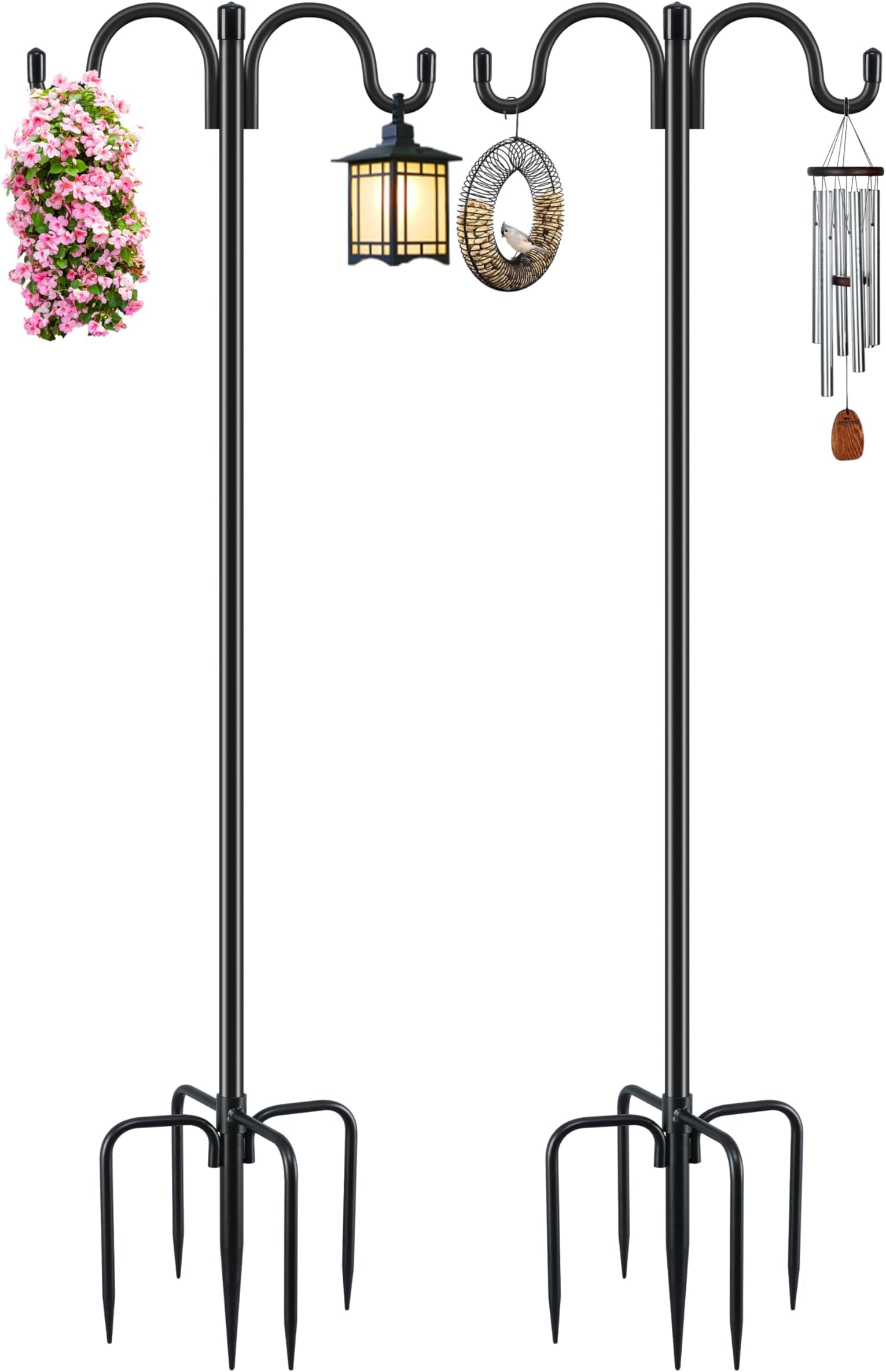 Amazon.com: Ahongwenxi Double Shepherds Hooks for Outdoor, 1Pack,76 ...