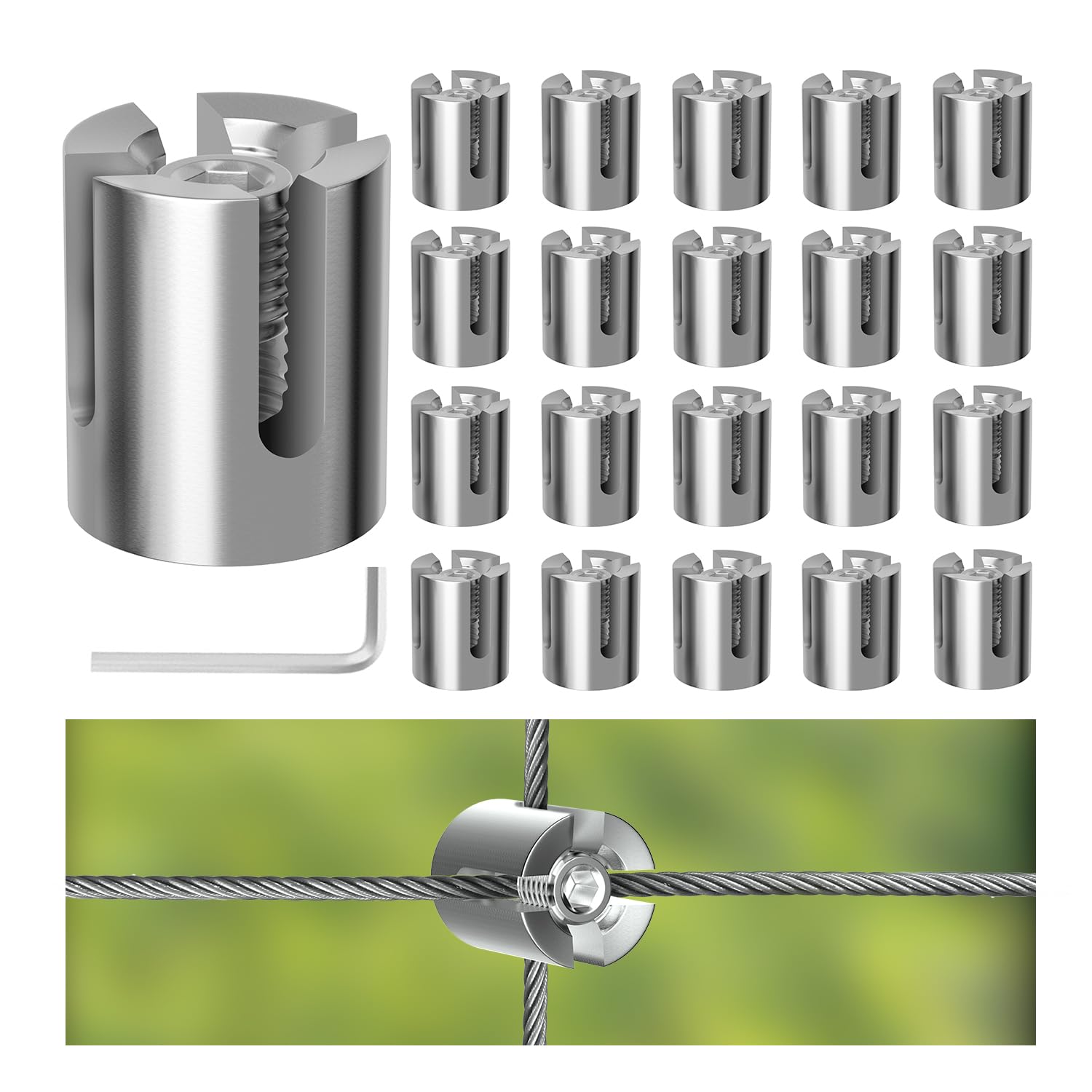 Snapklik.com : RiaYer 20 Pack Wall Trellis Wire Clamps & Cross Cable ...