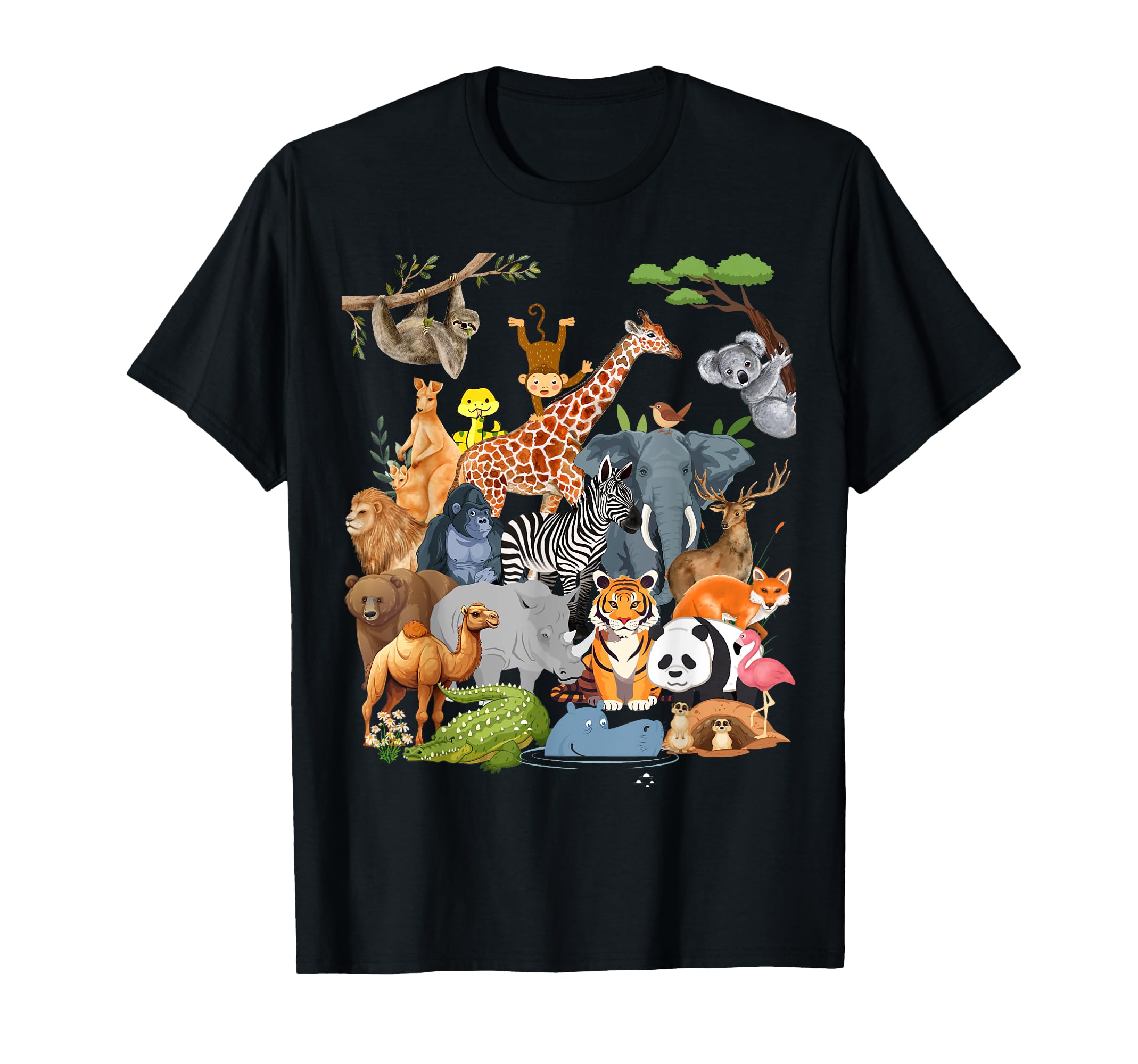 Amazon.com: Men Women and Kids Wildlife Zoo Day Party Cute 22 Animals T ...