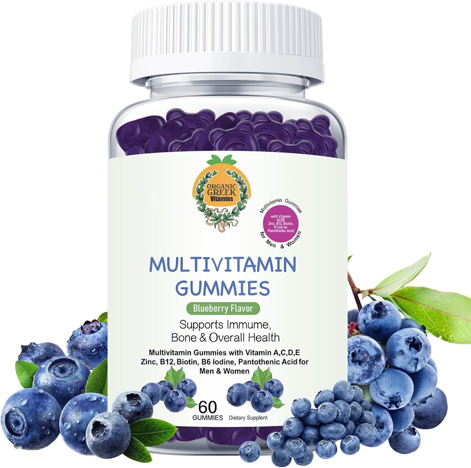 Amazon.com: Organic Greek® Multivitamin Gummies with Vitamin A, C, D, E ...