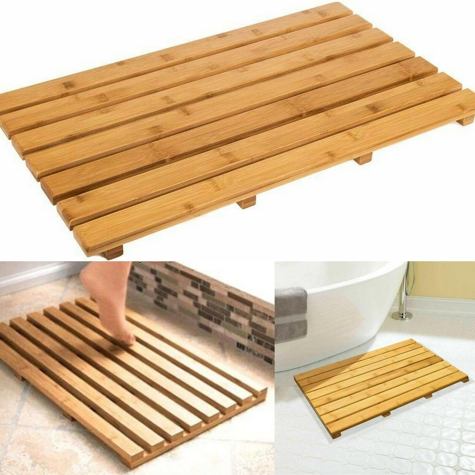 Eyesome Natural Wooden Duckboard Bathroom Bath Sauna Shower Pool Garden ...