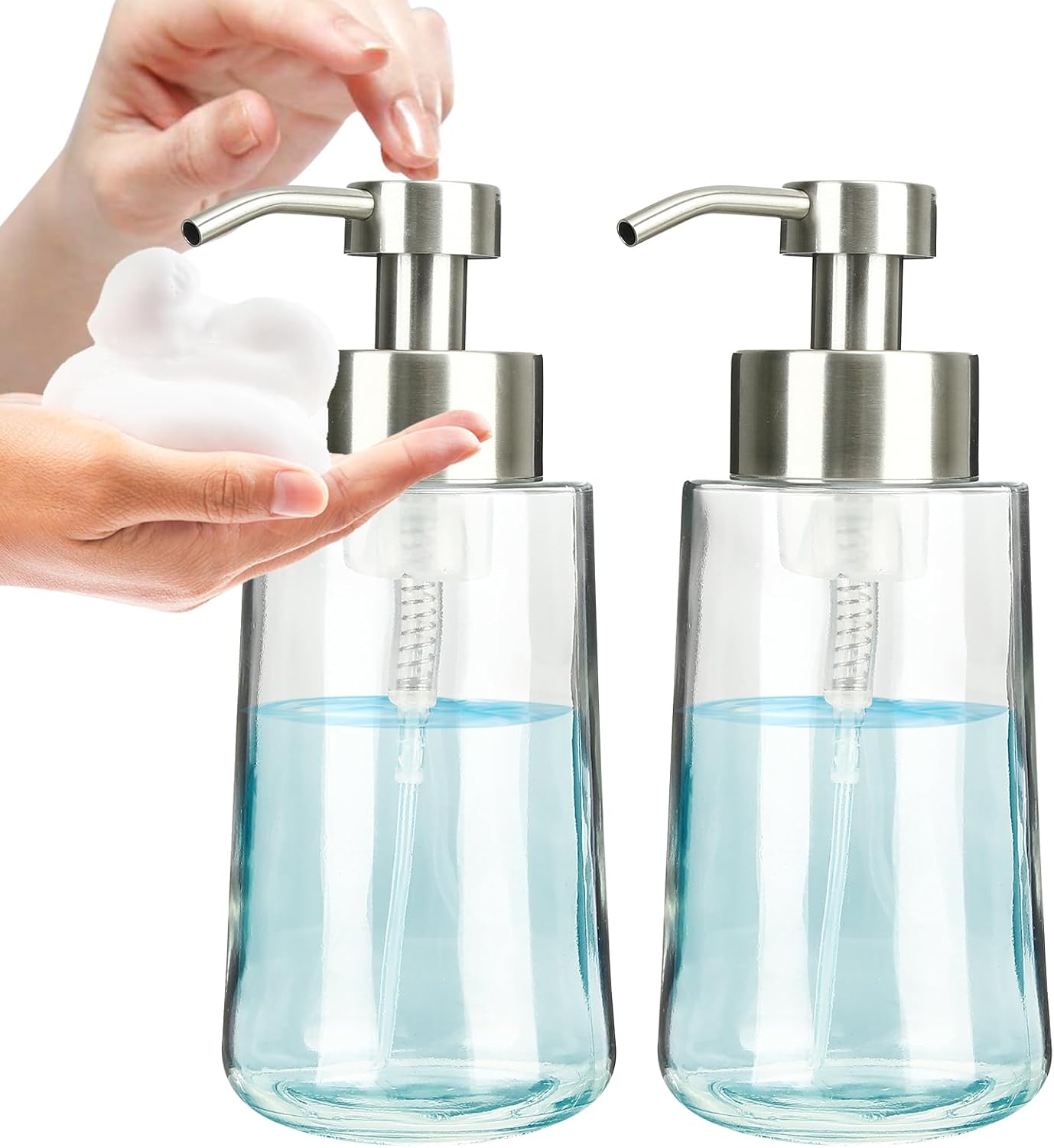 Amazon.com: Doiliese Foaming Hand Soap Dispenser Set, 17 oz Large Glass ...