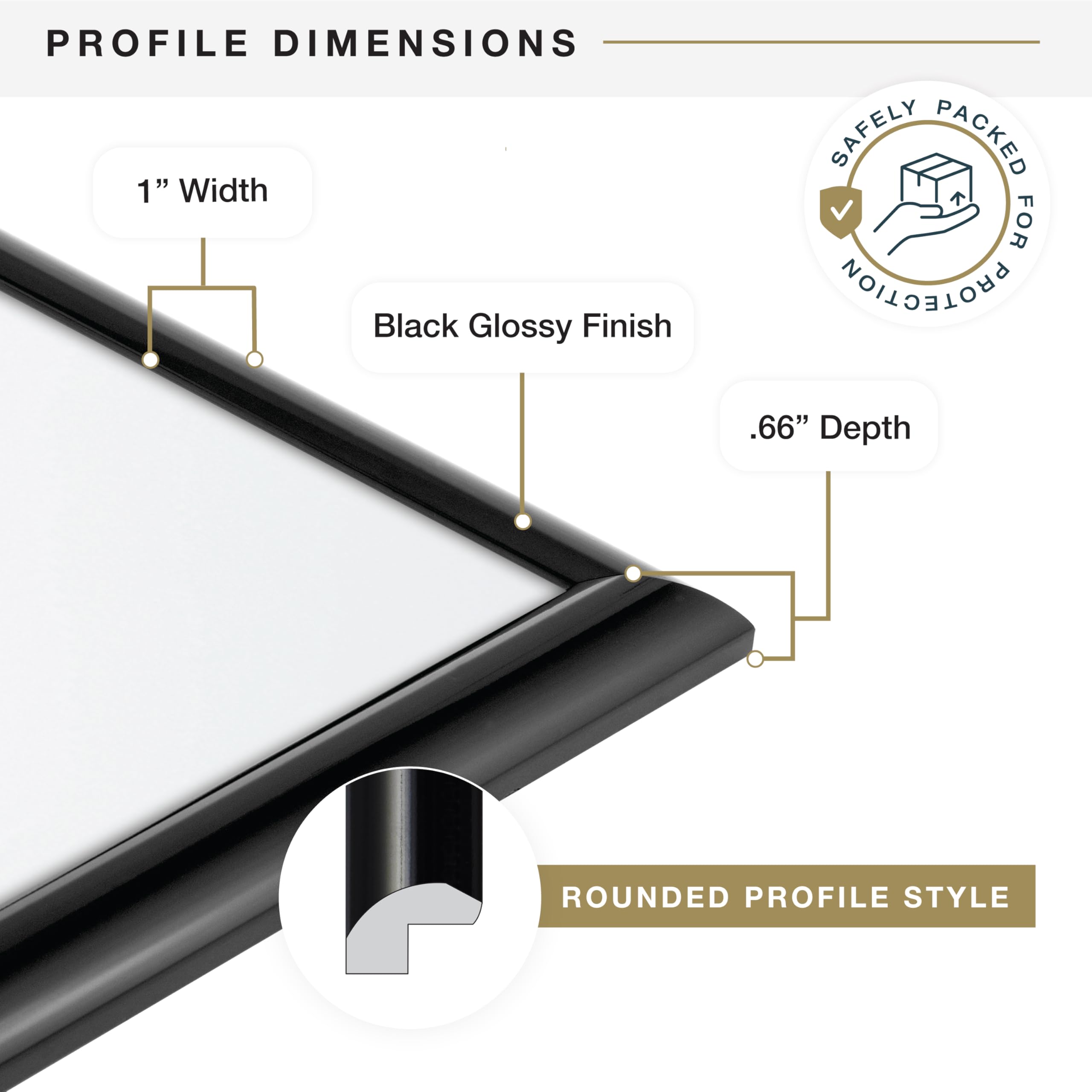 Snapklik.com : MCS Trendsetter 24x30 Poster Frame Black High-Gloss ...