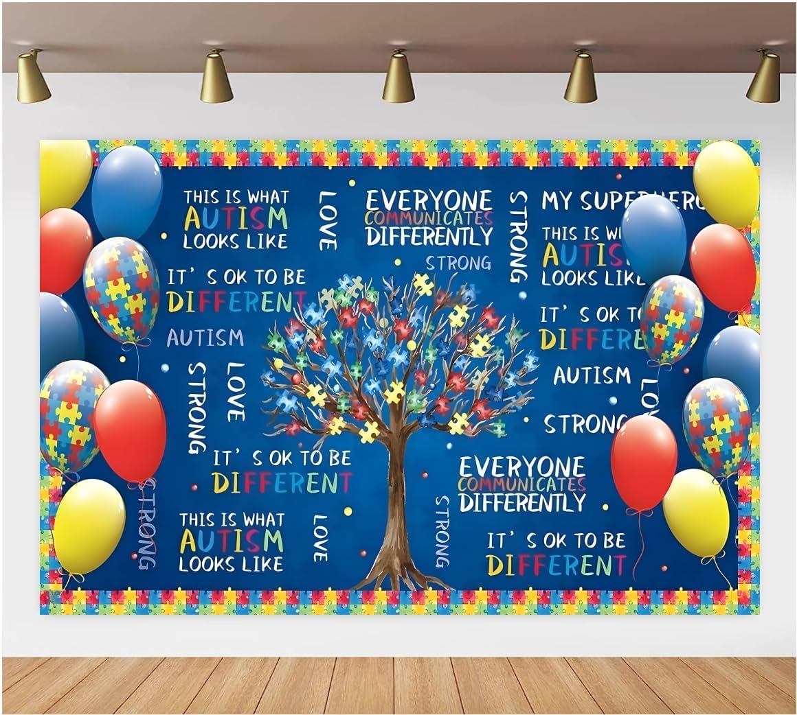 Amazon.com : 7x5 FT Autism Awareness Photography BackdropAutism ...