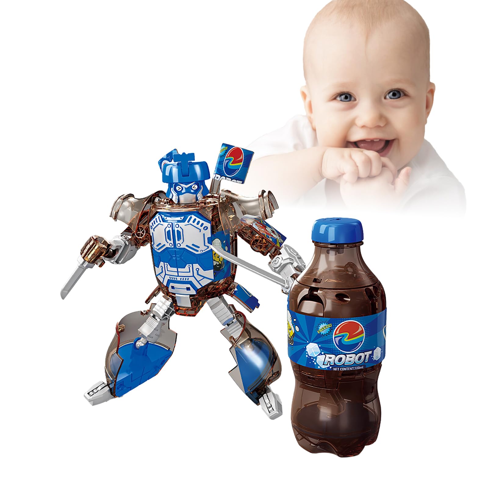 Amazon.com: 2024 New Beverage Bottles Transformer Robot Toys, Soda Can ...