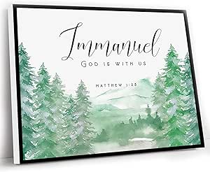 Amazon.com: Farmhouse Decorations,Immanuel God Is With Us Matthew 1:23 ...