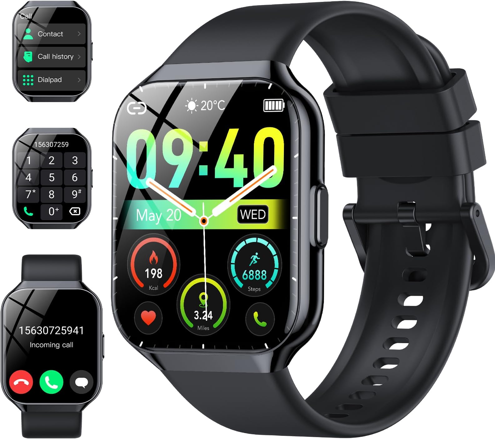 Smartwatch Herren Damen, 1,96" Touchscreen Smart Watch mit ...