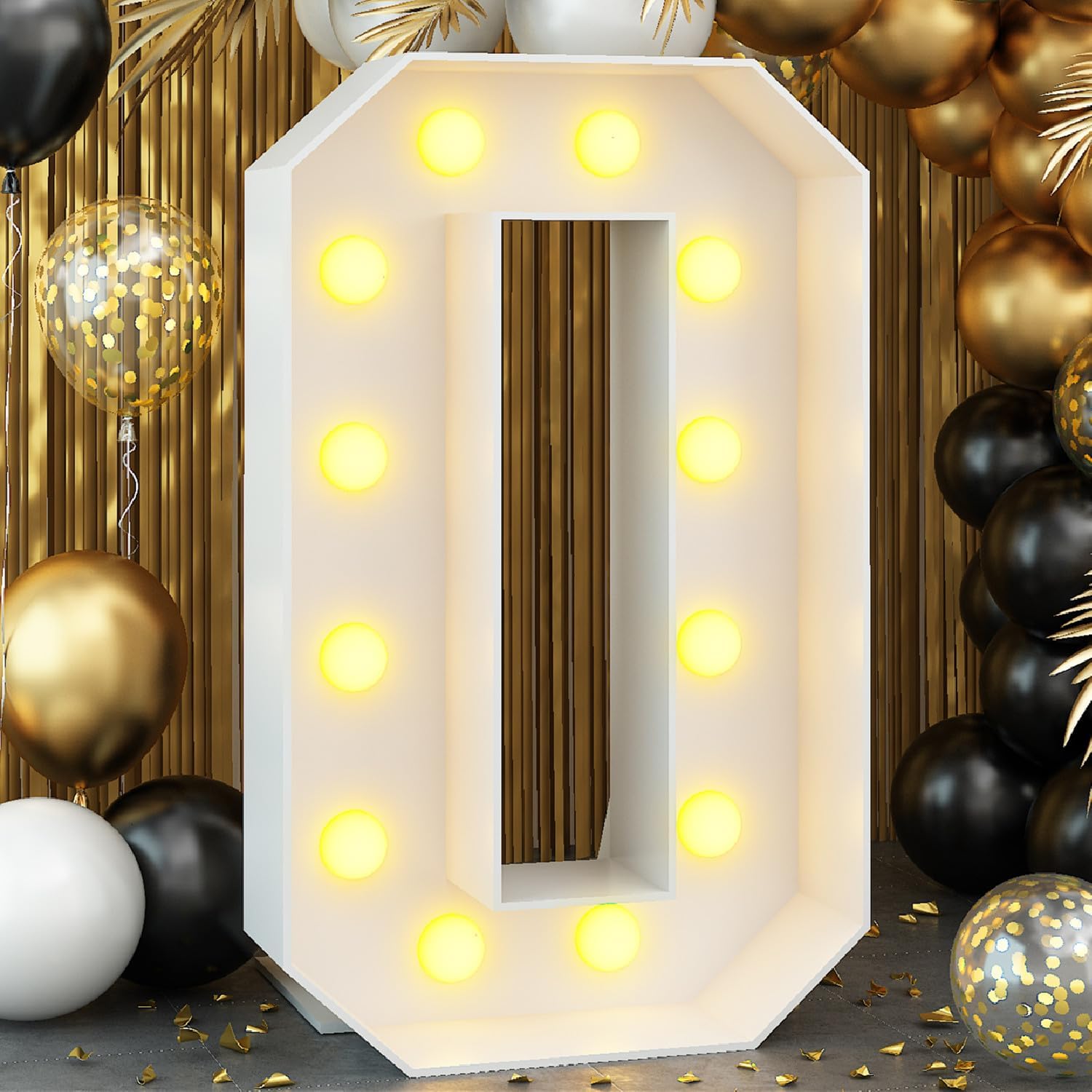 Amazon.com: Light up Number 0 4ft White Numbers with Light for Birthday ...