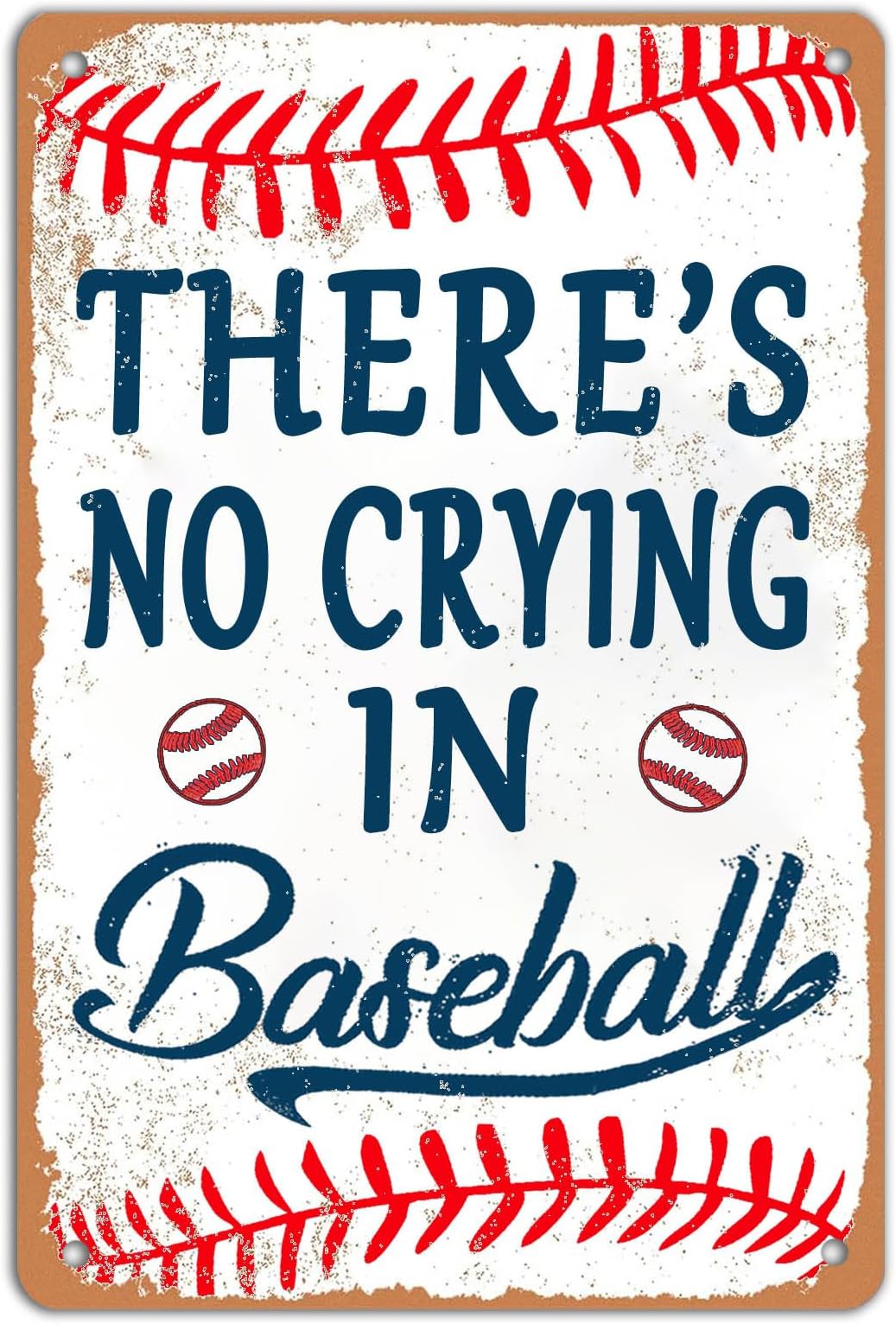 Amazon.com: Saraheve 8 x 12 Metal Sign - Vintage Look No Crying in ...