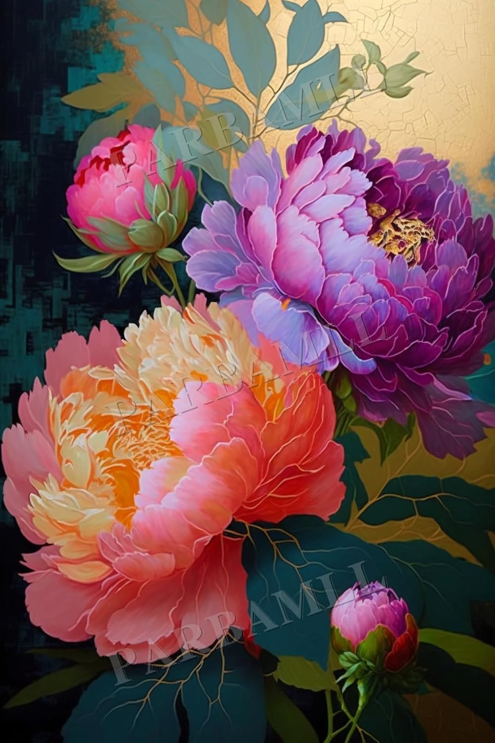 Amazon.com: 1000 Pieces Jigsaw Puzzles -Vintage Peony Flower- Puzzle ...