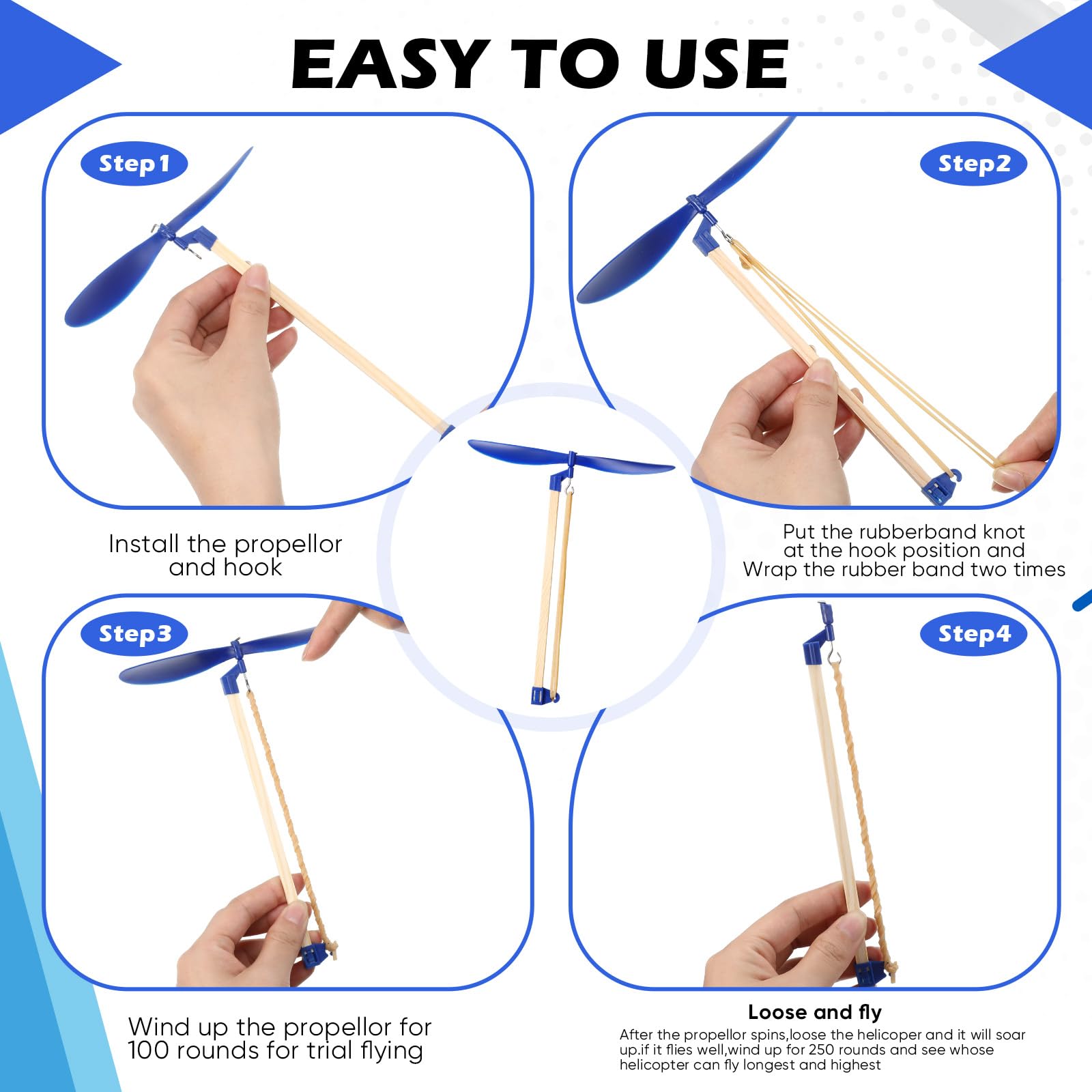 Snapklik.com : Leyndo 24 Set Helicopter Kit 6" Plastic Propeller For ...