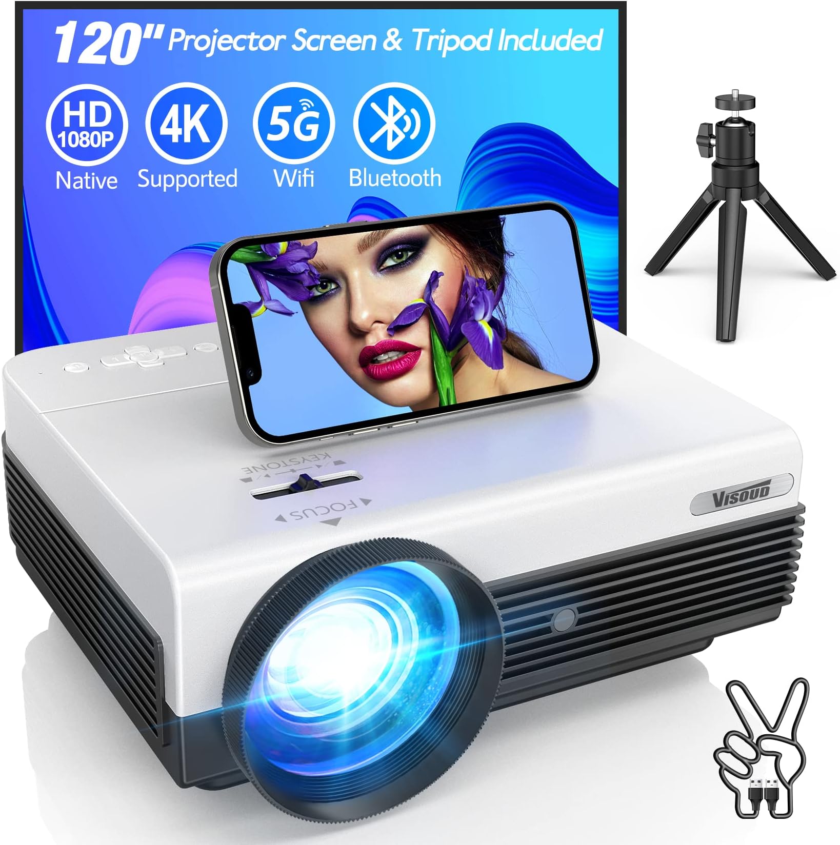 Amazon.com: Crenova Home Video Projector, 6000Lux Outdoor Movie ...