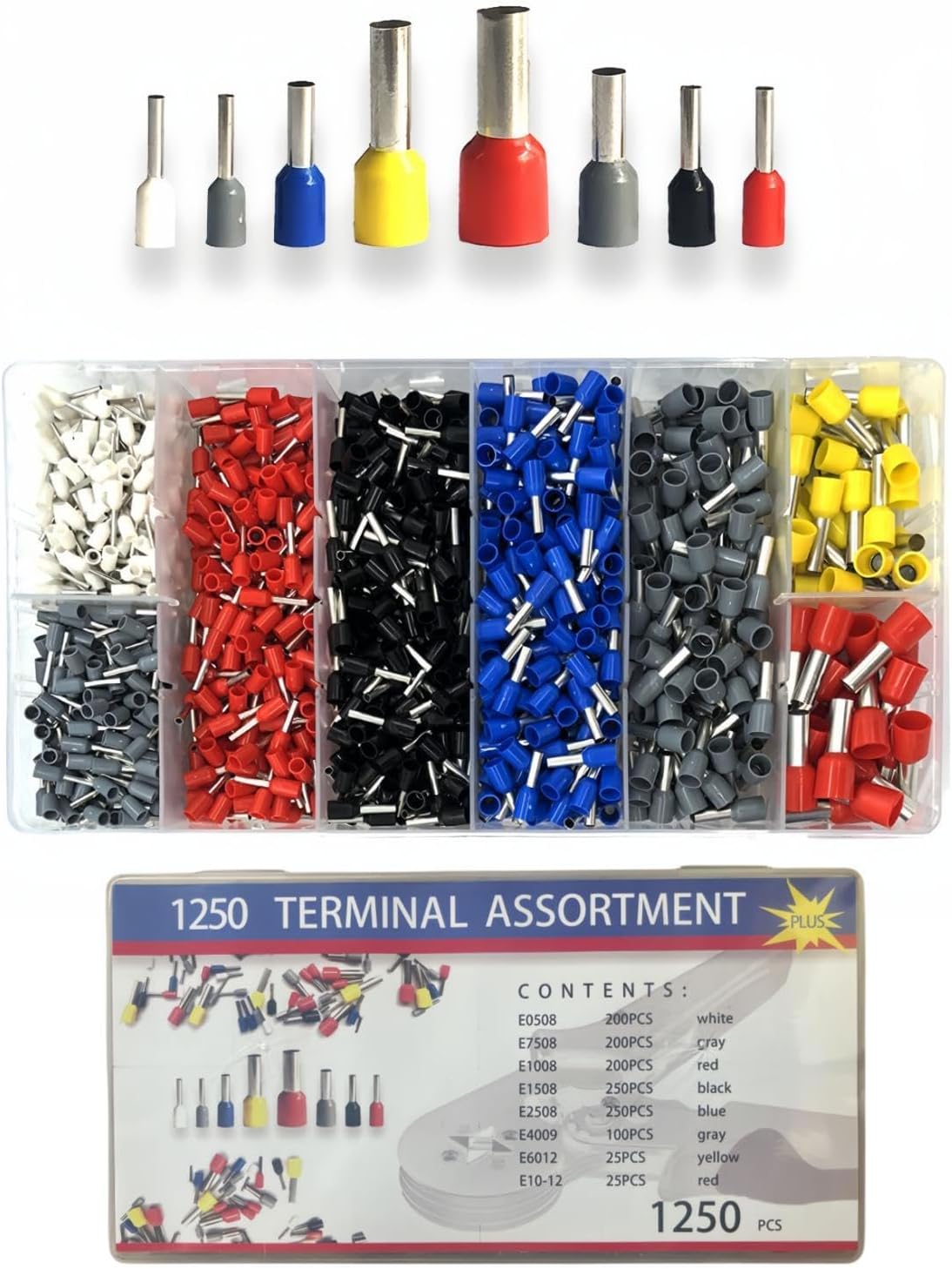 Xfopz 1250pcs Electrical/Electronic Wire Ferrules Kit AWG23-7 ...