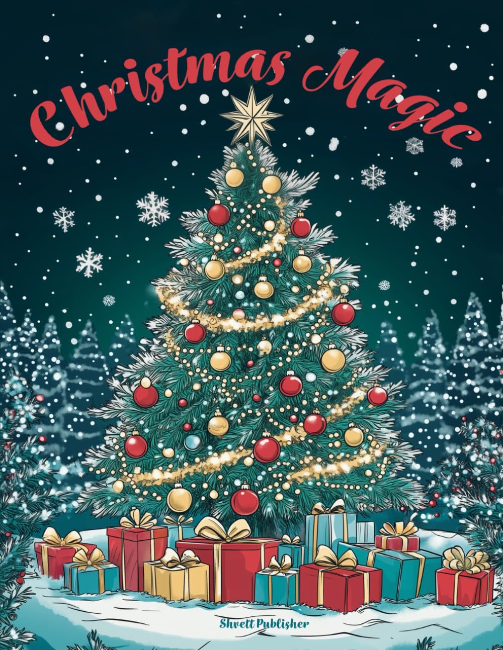 Christmas Magic: 50 Festive Coloring Pages: Publisher, Shvett ...