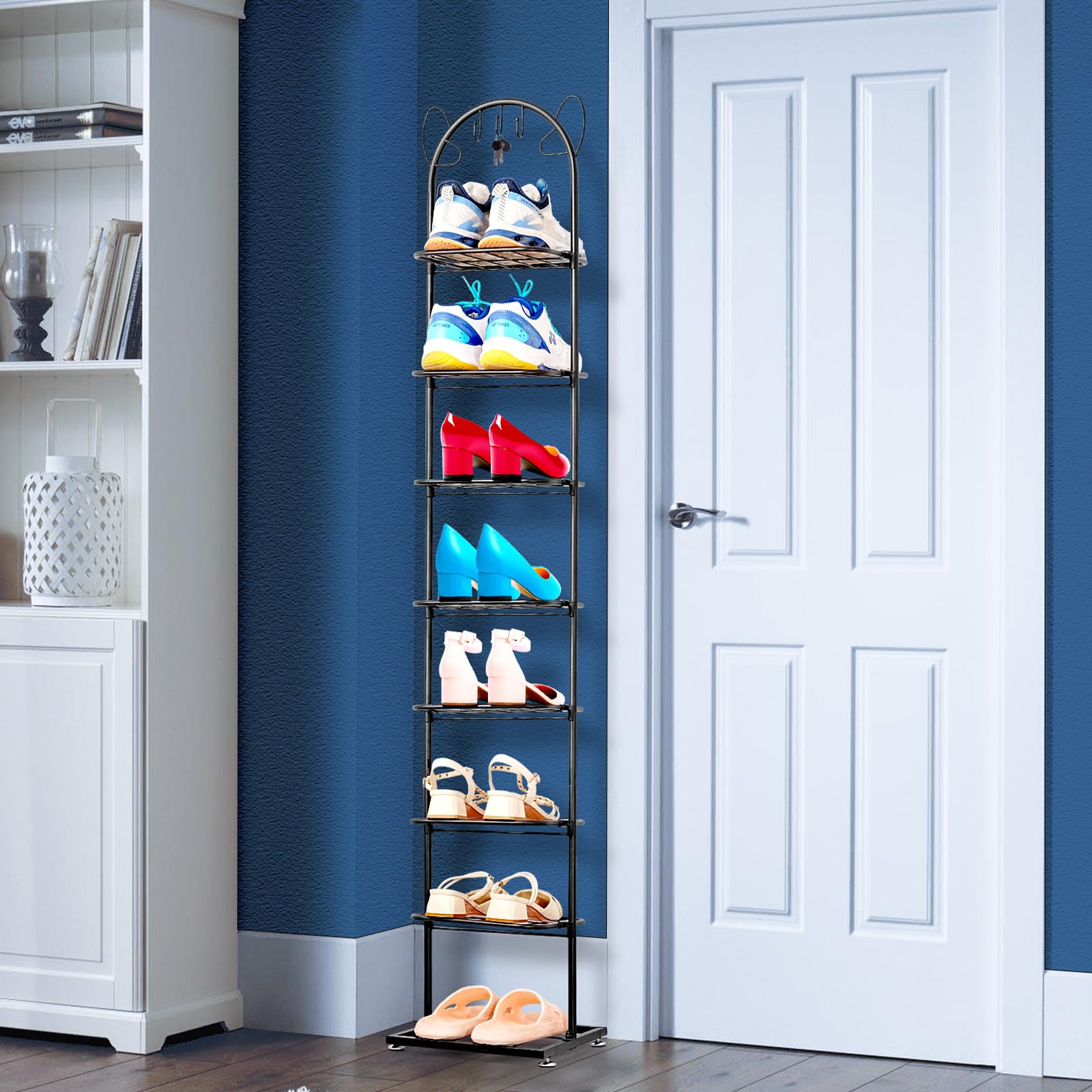 Amazon.com: DOADW Vertical Shoe Rack 8 Tier, Narrow Shoe Rack for ...