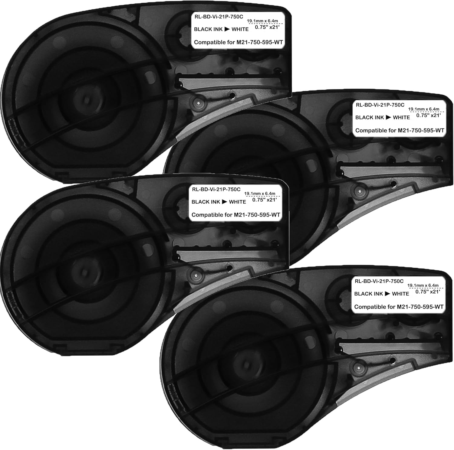 Amazon.com: Compatible M21-750-595-WT Vinyl Label 3/4Inch Black on ...