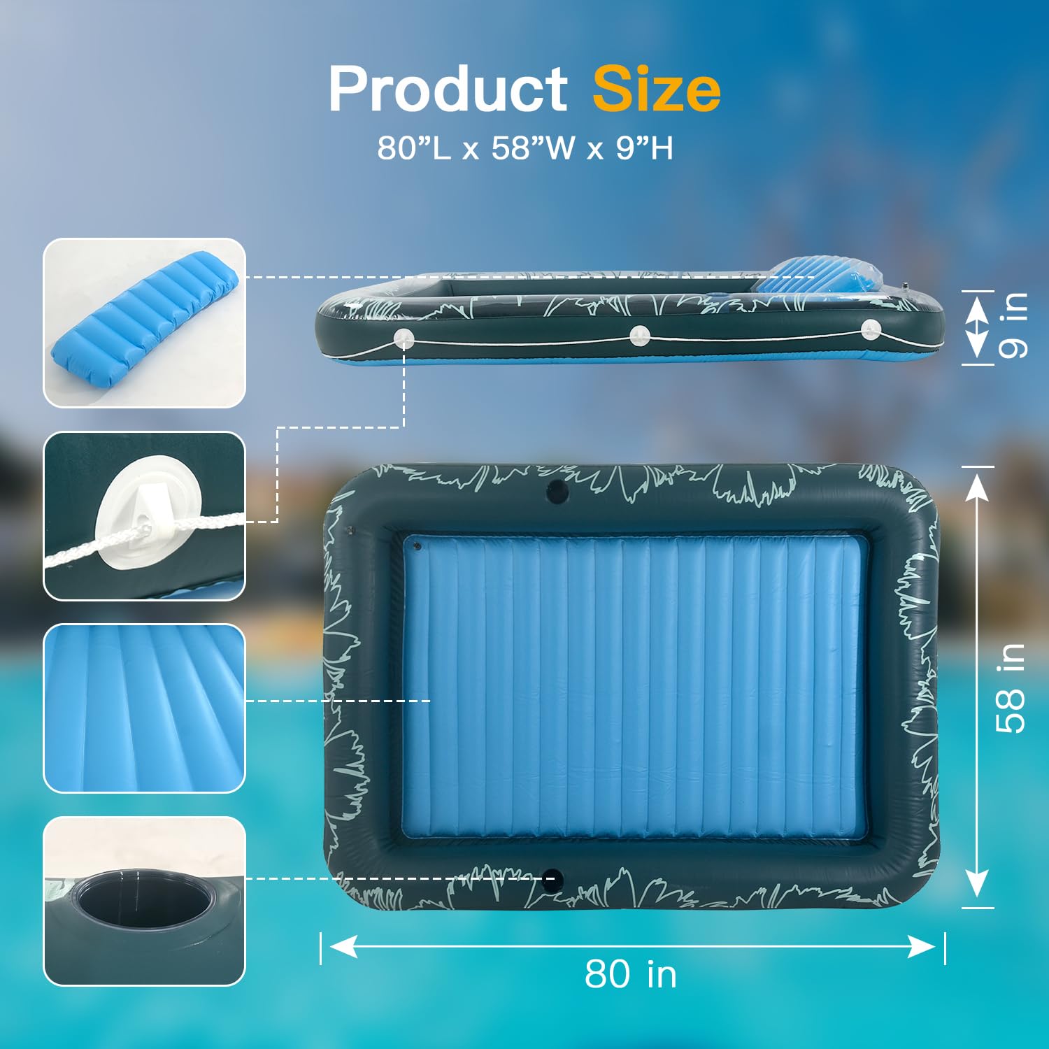 Snapklik.com : Sunrio Inflatable Tanning Pool Lounger Float For Adults ...