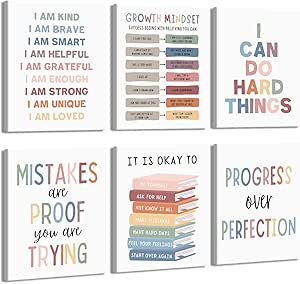 Amazon.com: Positive Affirmations Quotes Wall Art Decor Psychology ...