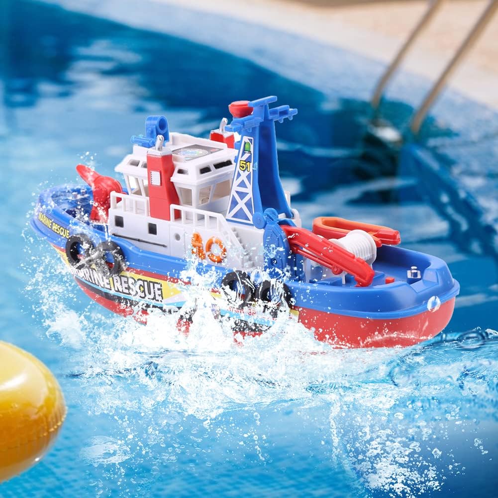 Astibym RC Boat,Electric Fire Boat Toy for Kids and Adults Fireboat Toy ...