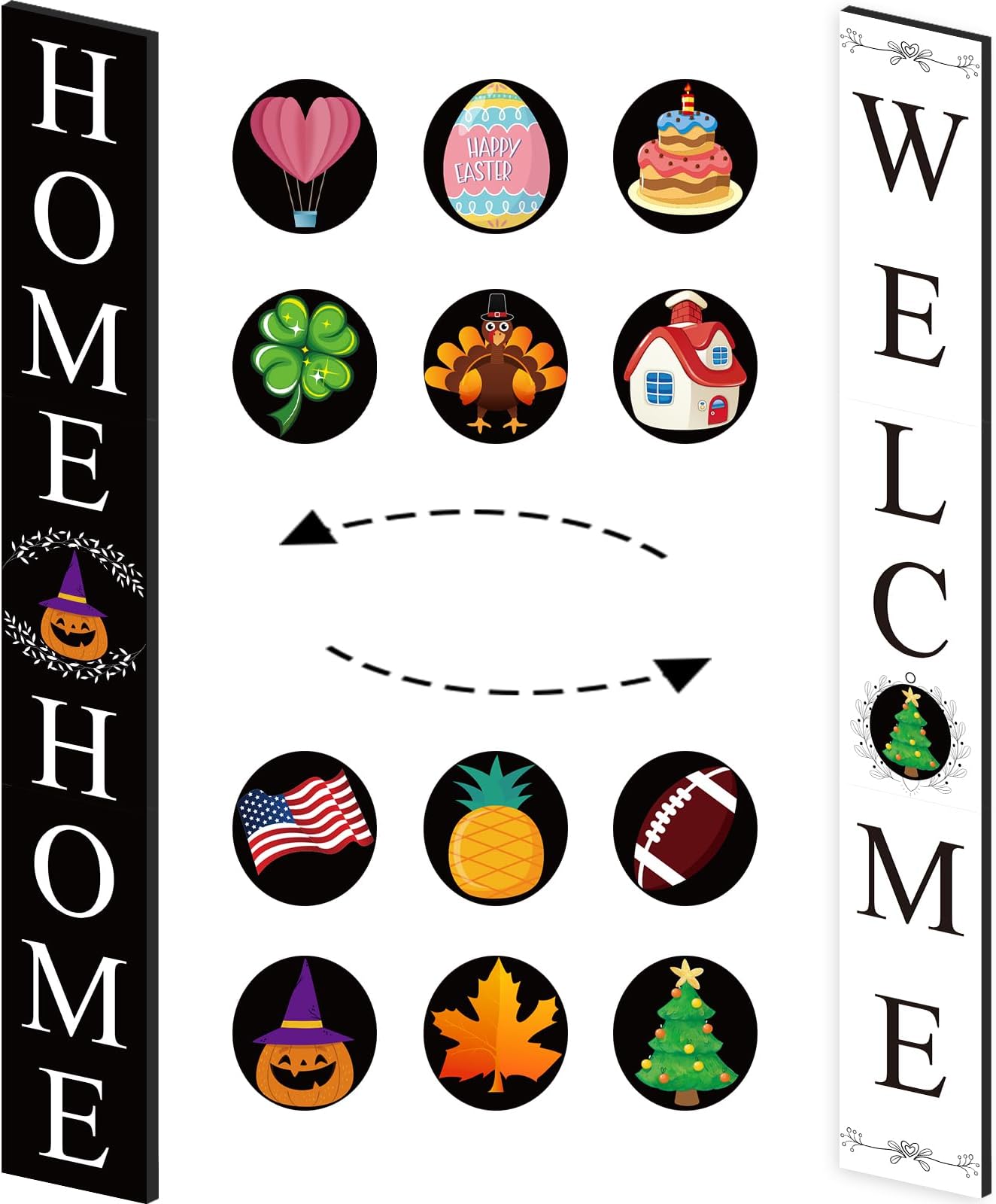 Amazon.com : Welcome Sign for Front Porch Standing, Interchangeable ...