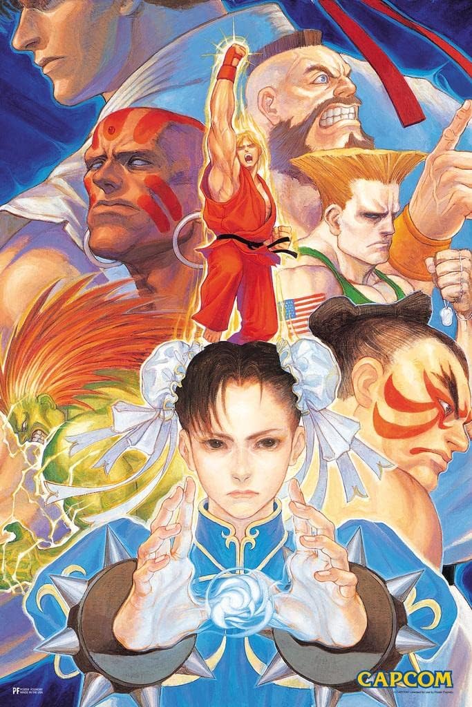 Amazon.com: Street Fighter 2 Group Art CAPCOM Video Game Merchandise ...