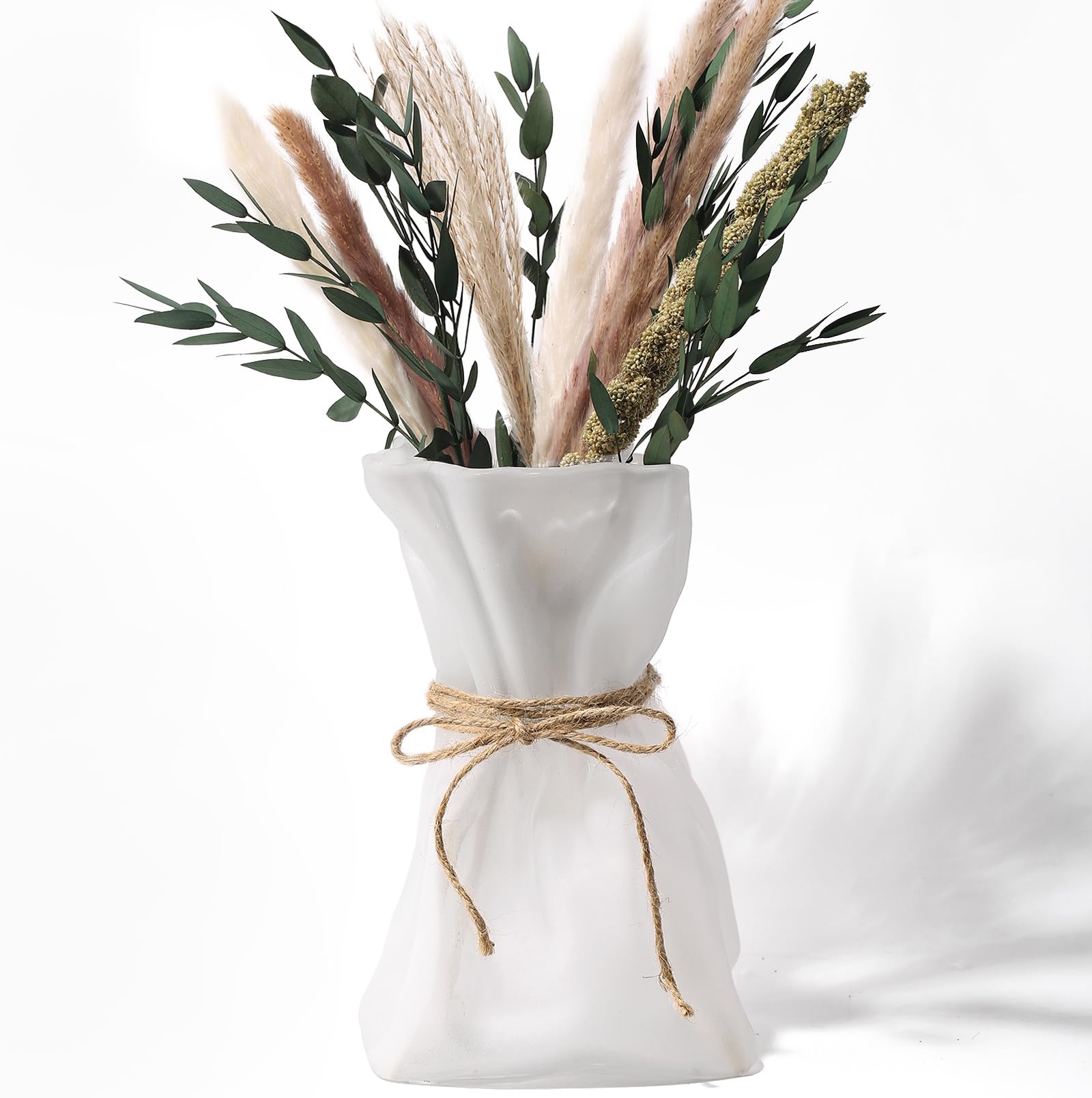 Amazon.com: Glass Vase,Irregular Shaped Frosted Vase for Flower, Modern ...