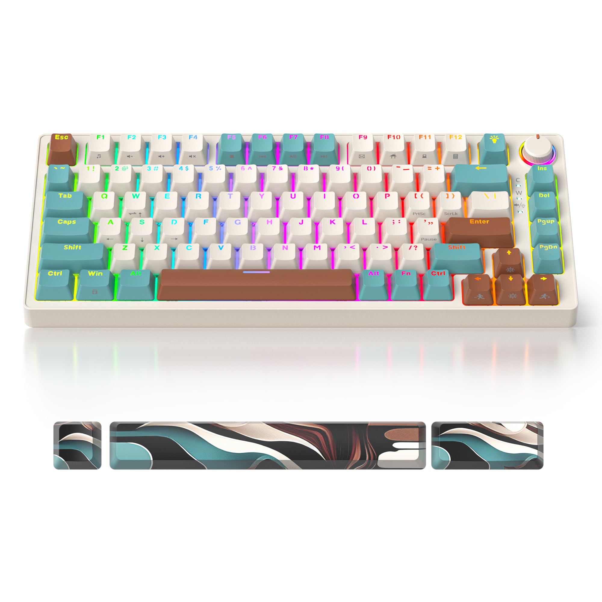 Amazon.com: iRoboosta 75% Brown Mechanical Gaming Keyboard, Compact 82 ...