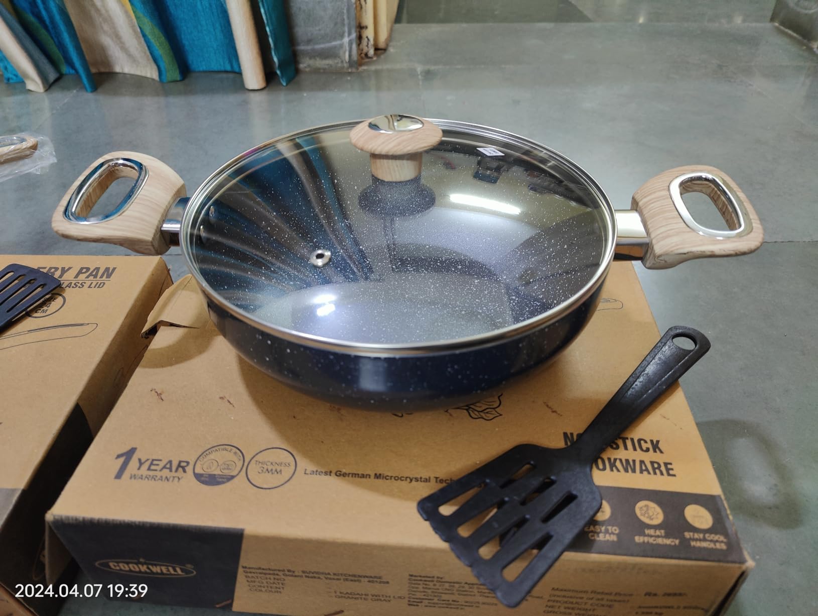 Buy COOKWELL Non Stick Kadai 2.5L Stir-Fry Pan (German Microcrystal ...