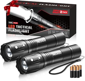 RECHOO LED Torch Battery Powered 2000 Lumens, 2 Pack Small Torches Led ...