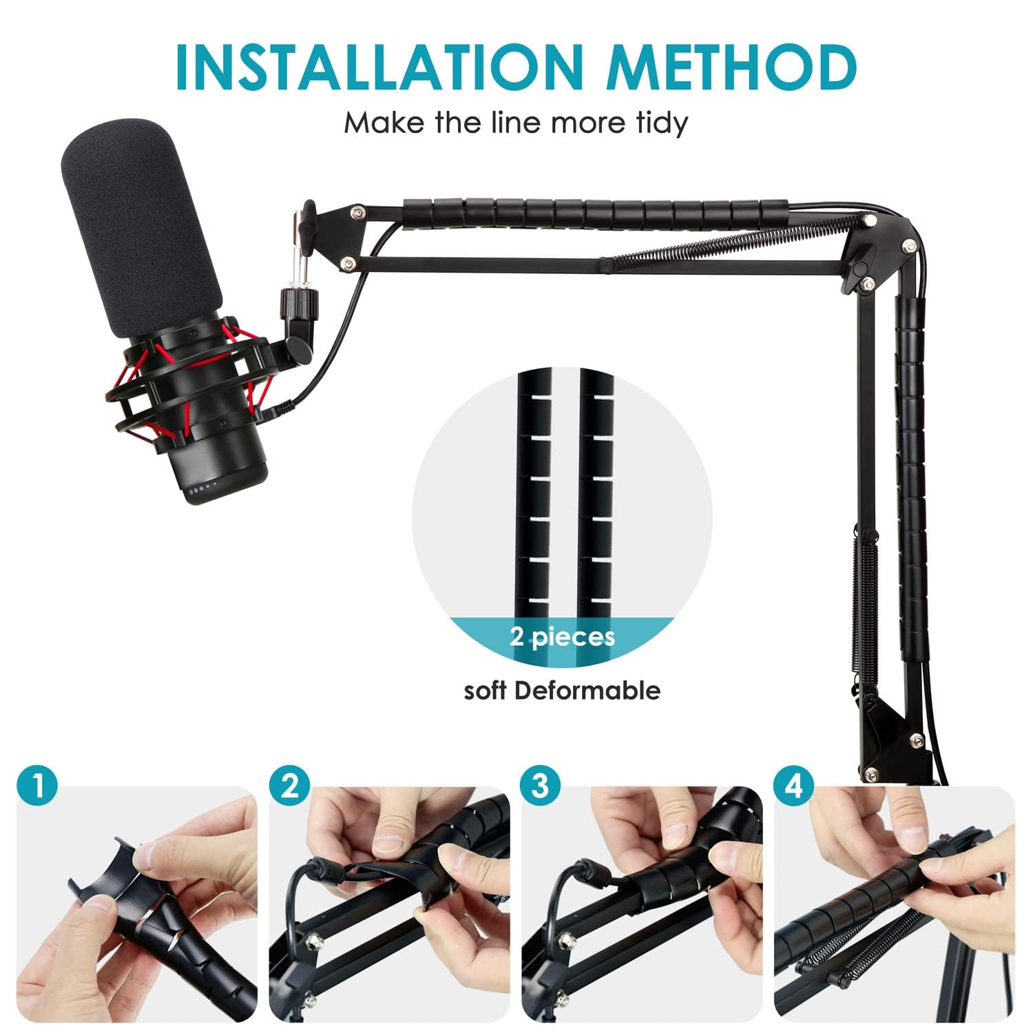 Snapklik.com : YOUSHARES Mic Arm Boom Arm - Microphone Arm For HyperX ...
