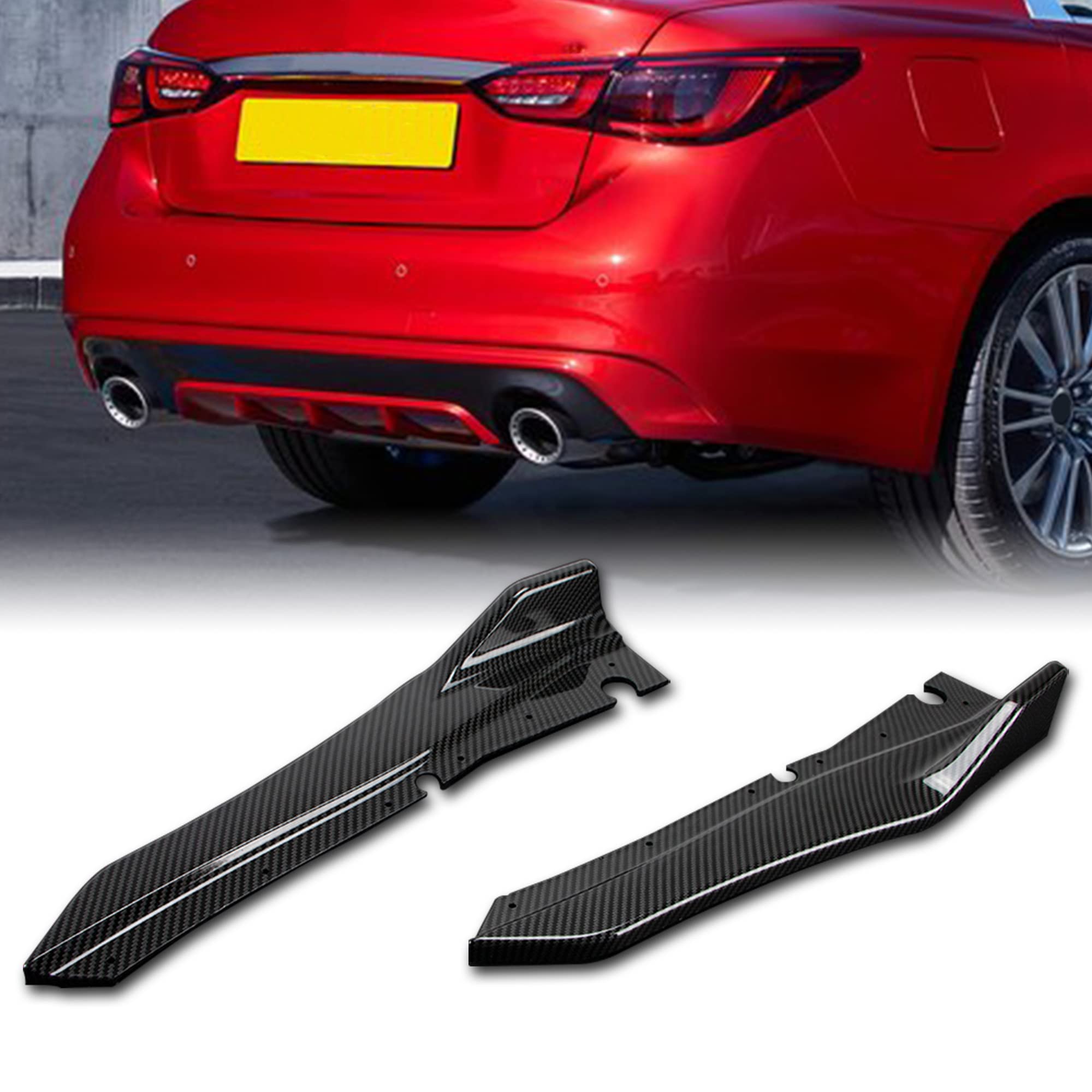 Rolling Gears Q50 Rear Bumper Splitter Diffuser Canards Compatible with ...