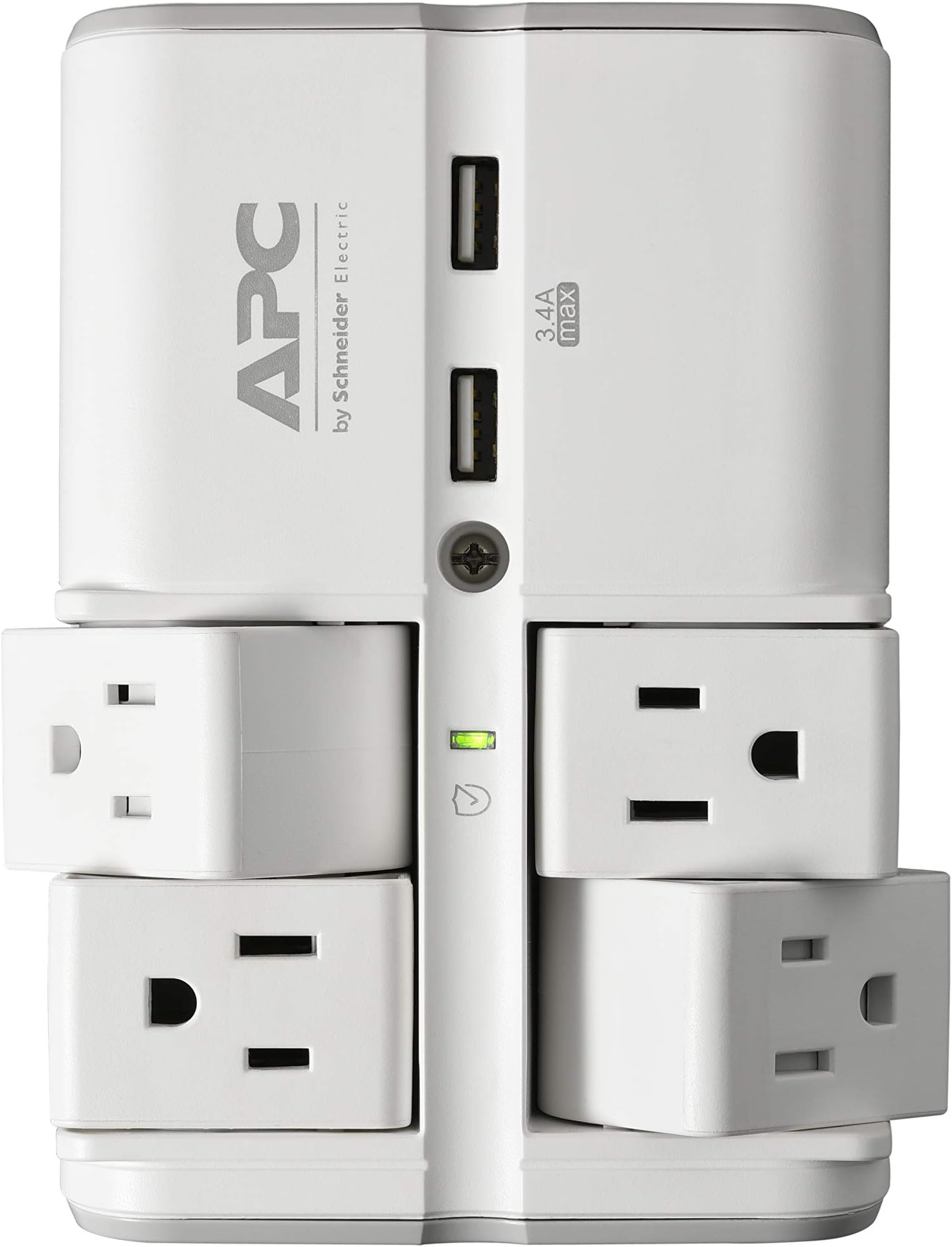 Amazon.com: APC Wall Outlet Surge Protector with USB Ports, PE4WRU3, (4 ...